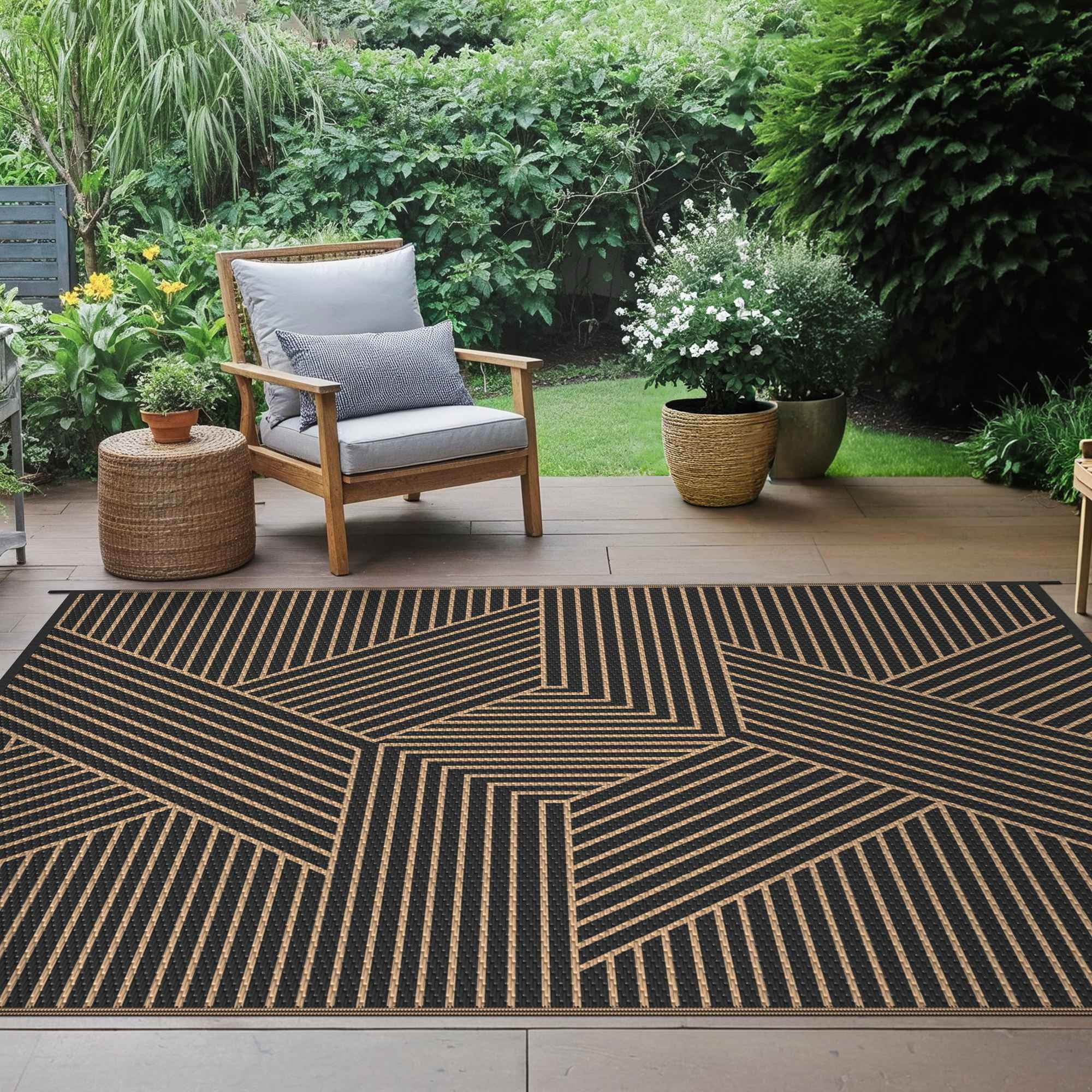 KUETH 8'x 10' Outdoor Rug Plastic Foldable Waterproof Outside Carpet UV ...