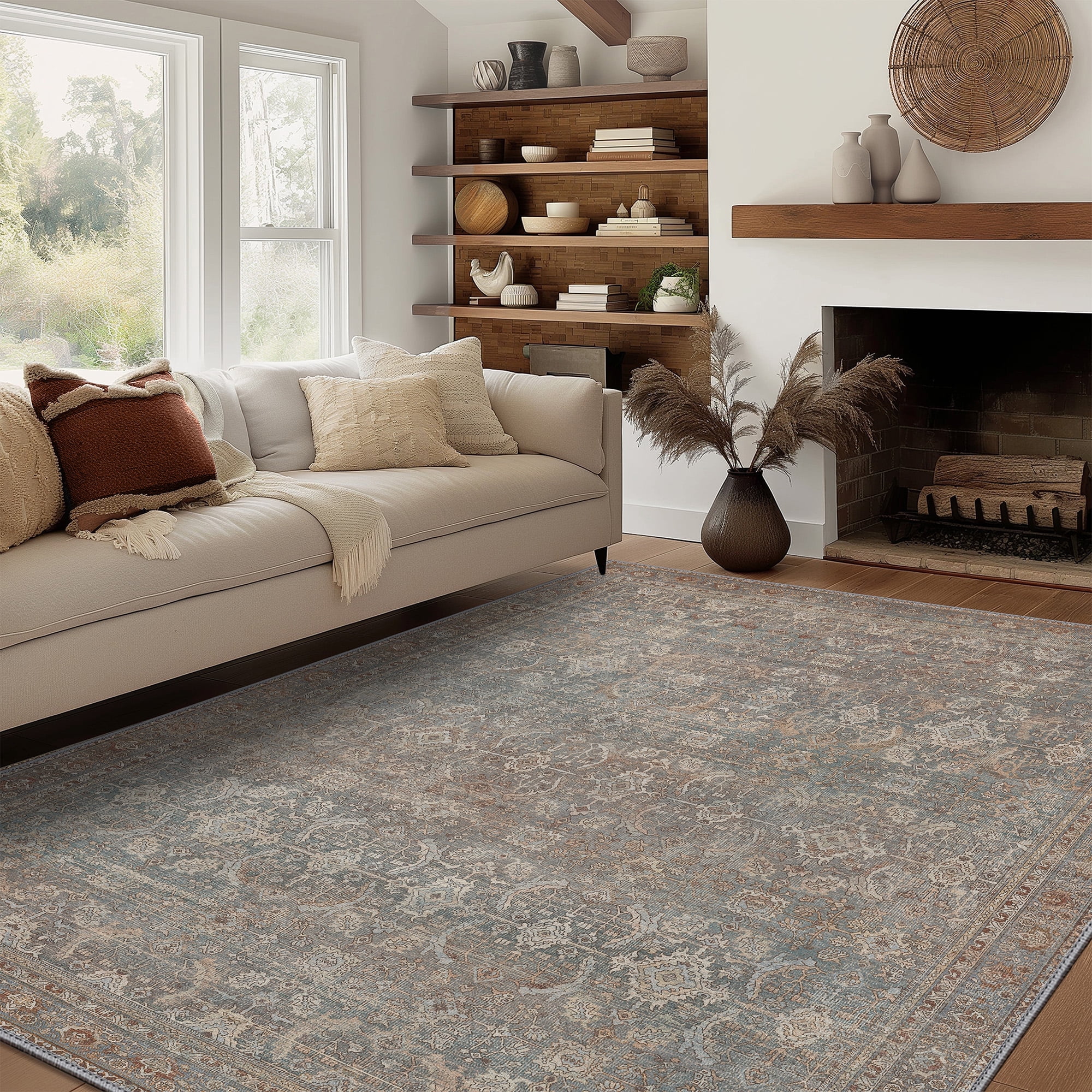 KUETH 8'x10' Area Rugs for Living Room, Non Slip Machine Washable ...