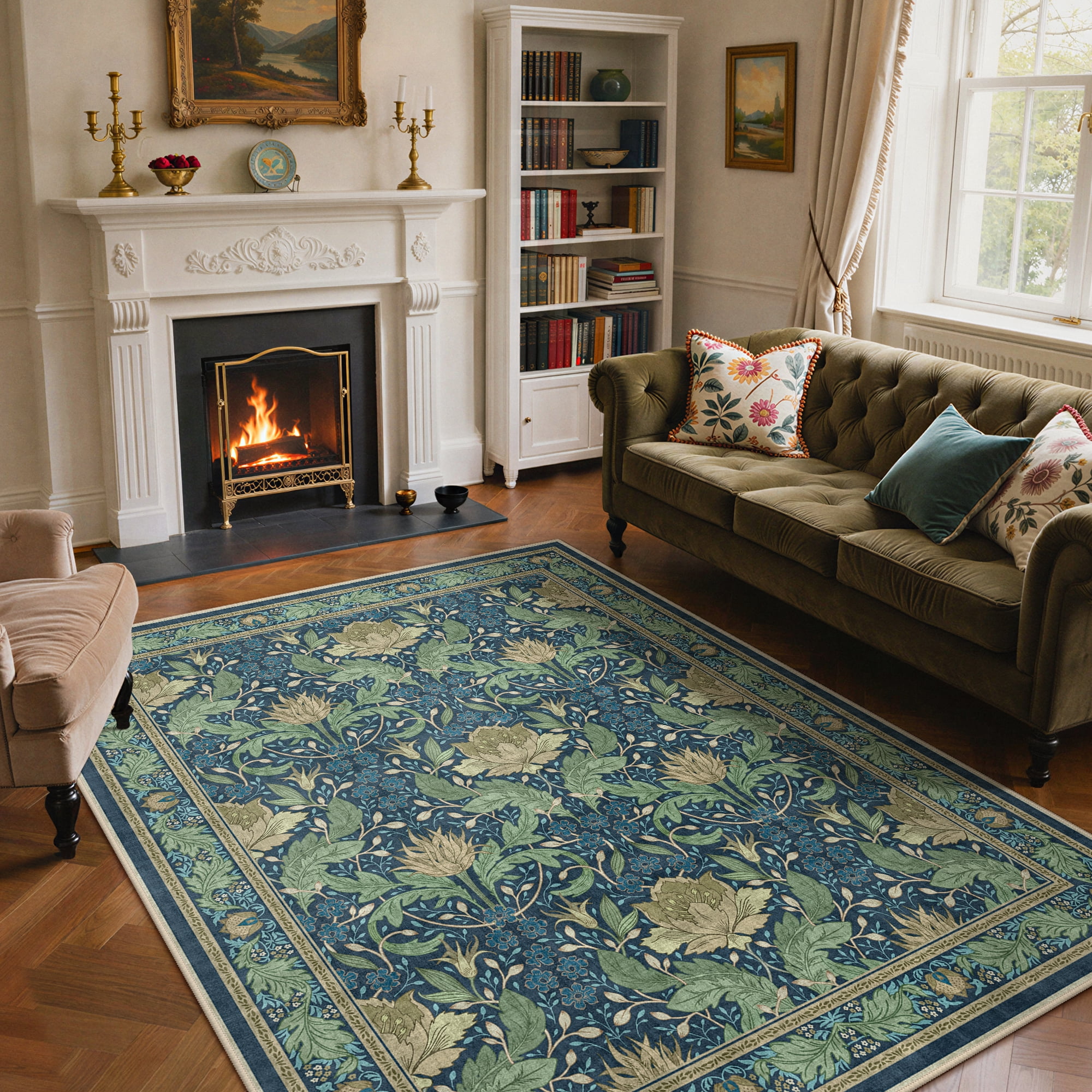 KUETH 8'x10' Area Rugs for Living Room, Thin Non Slip Machine Washable ...