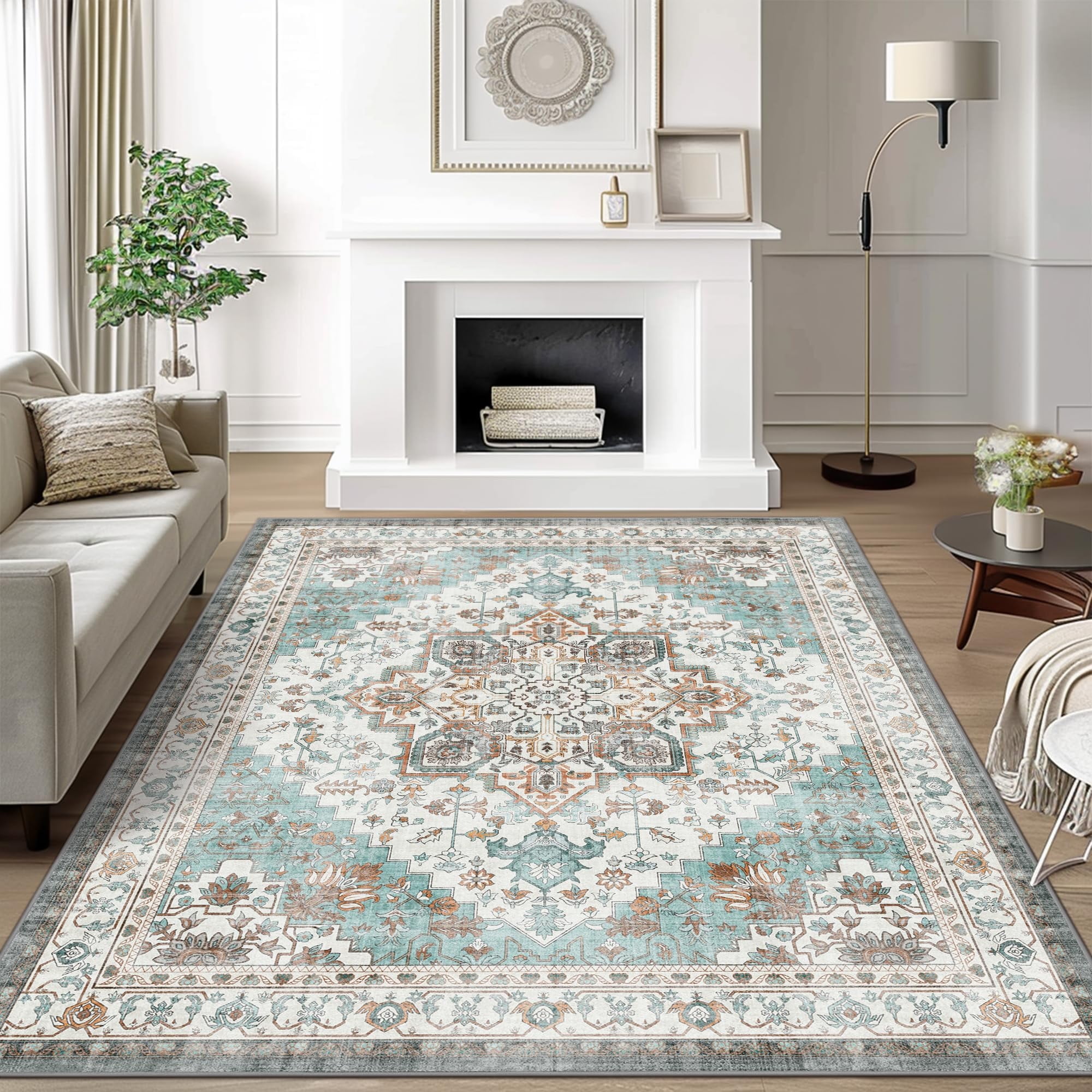KUETH 8x10 Area Rugs for Living Room Bedroom, Machine Washable Rug ...