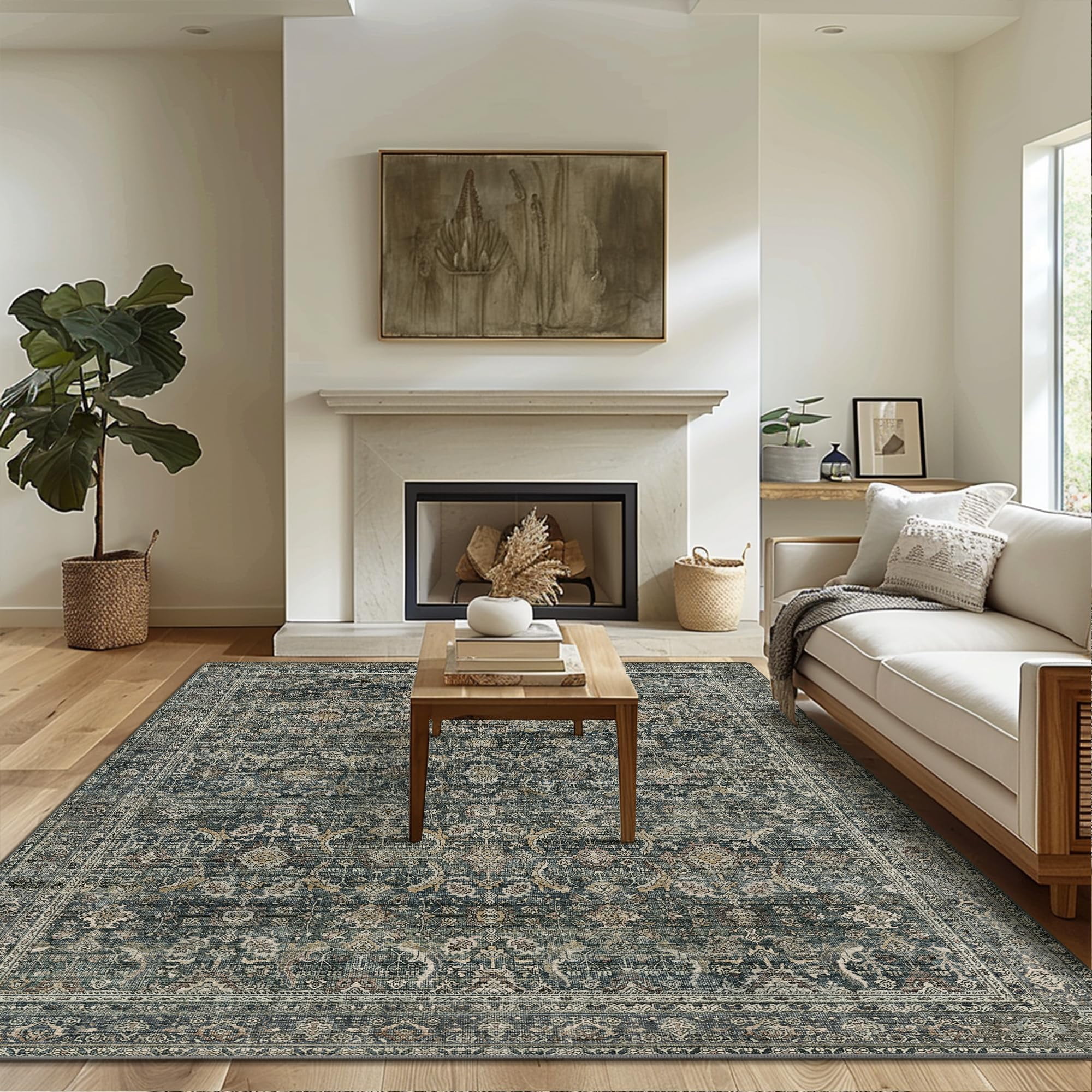KUETH 8x10 Area Rugs for Living Room Bedroom, Machine Washable Stain ...
