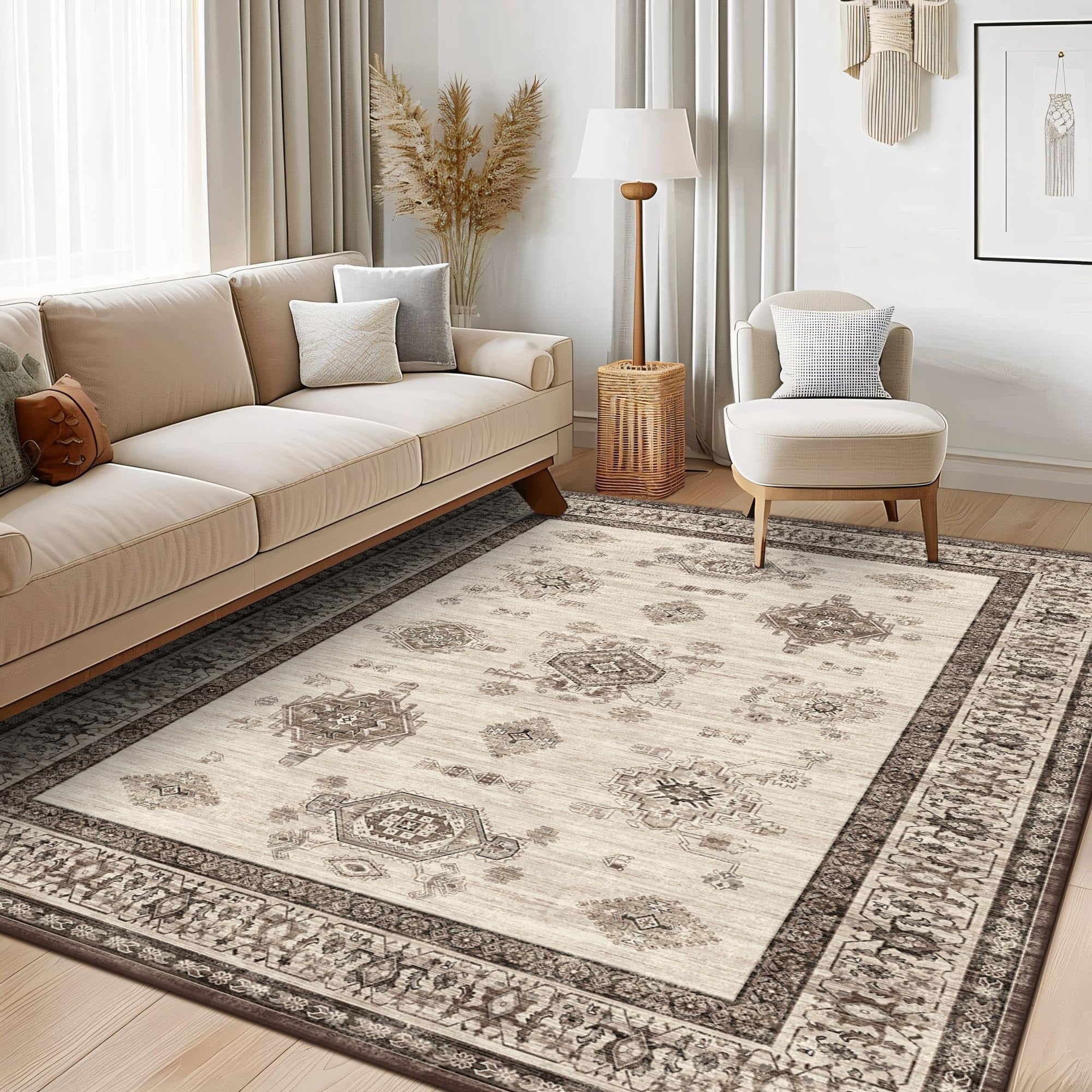 KUETH 8x10 Area Rugs for Living Room Bedroom, Machine Washable Stain ...