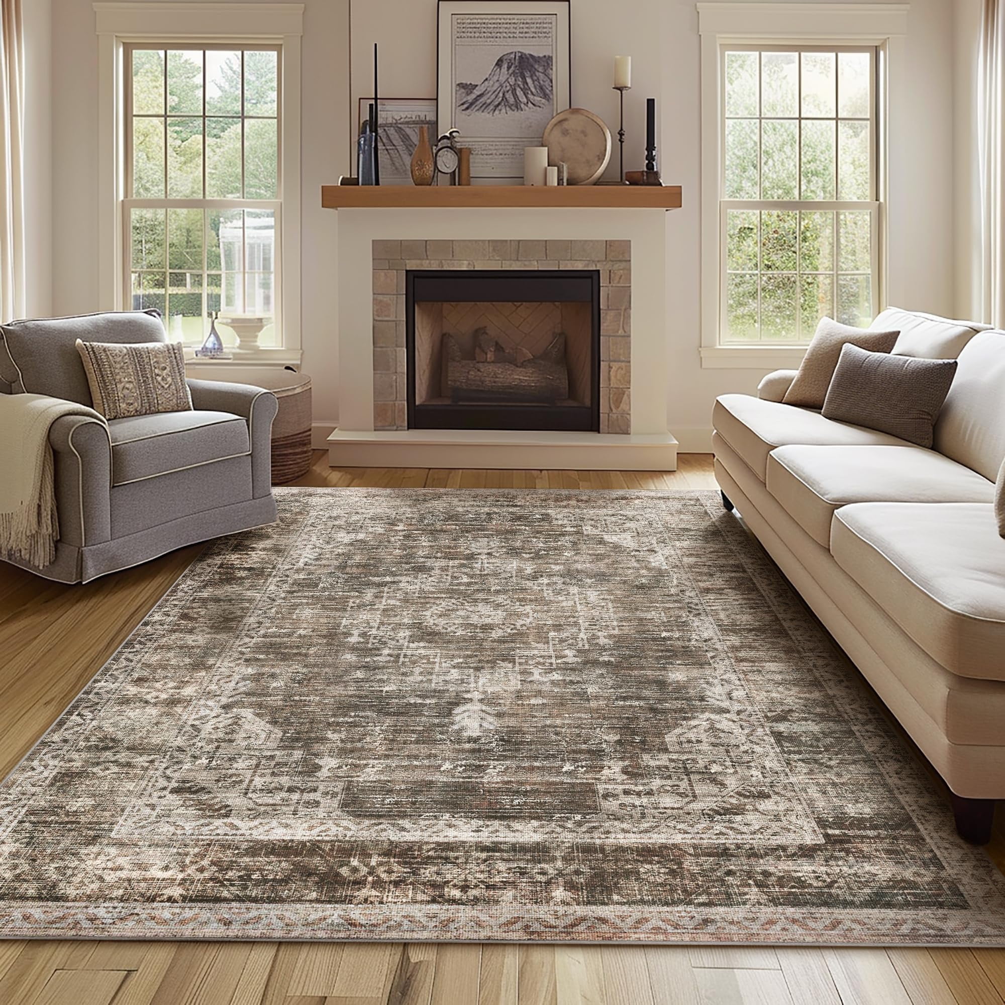 KUETH 8x10 Area Rugs for Living Room Bedroom, Machine Washable Stain ...