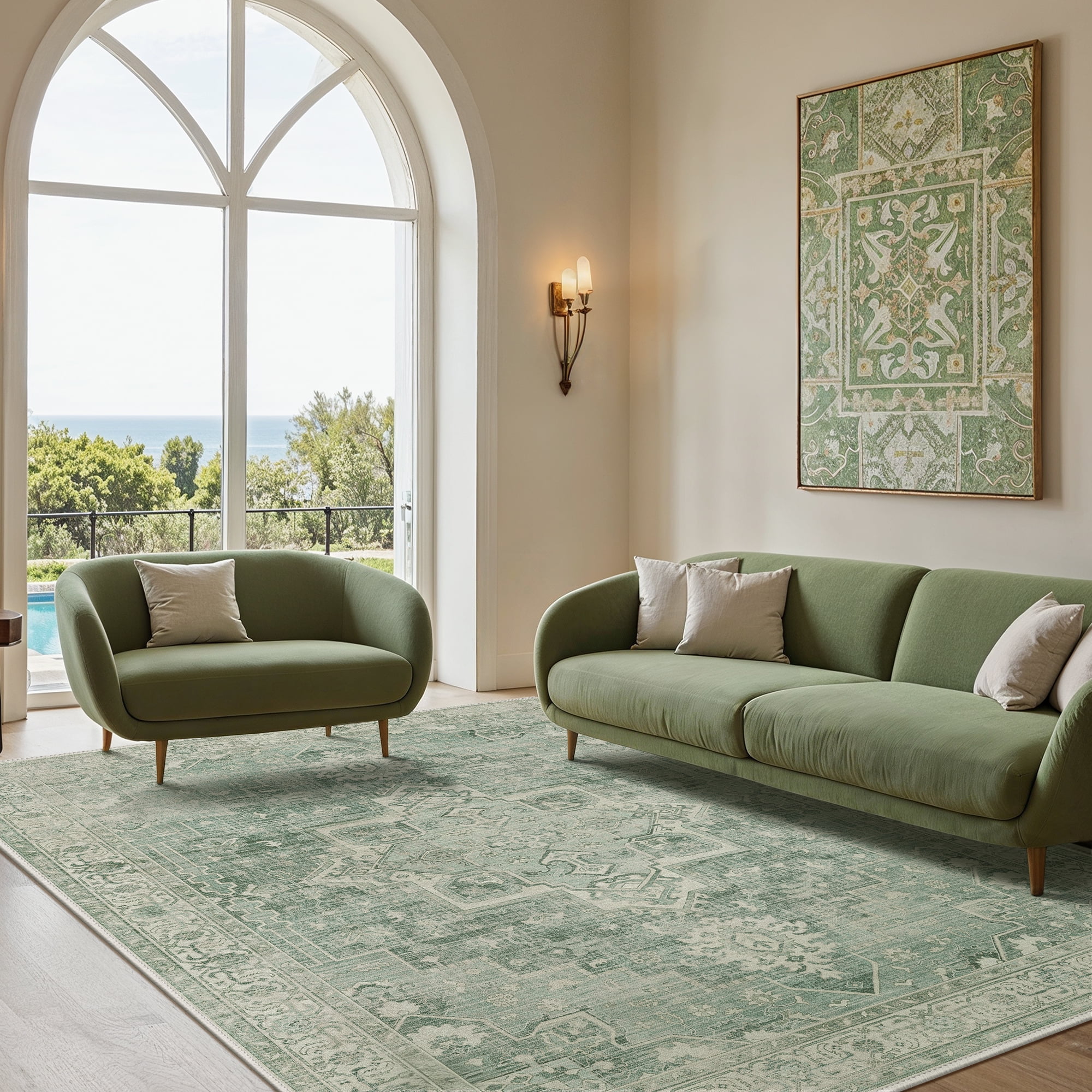 KUETH 9'x12' Area Rugs for Living Room, Non Slip Machine Washable ...