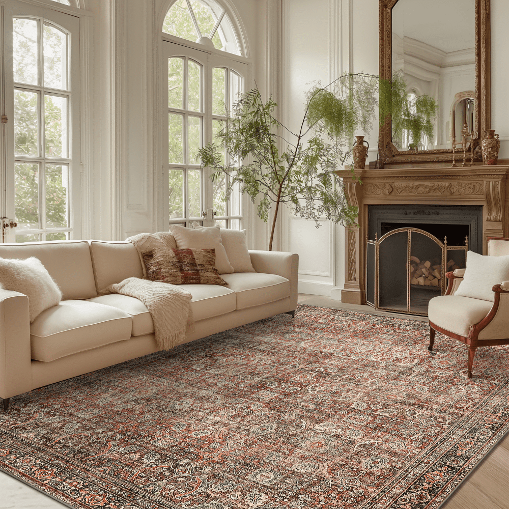 KUETH 9'x12' Area Rugs for Living Room, Non Slip Machine Washable ...