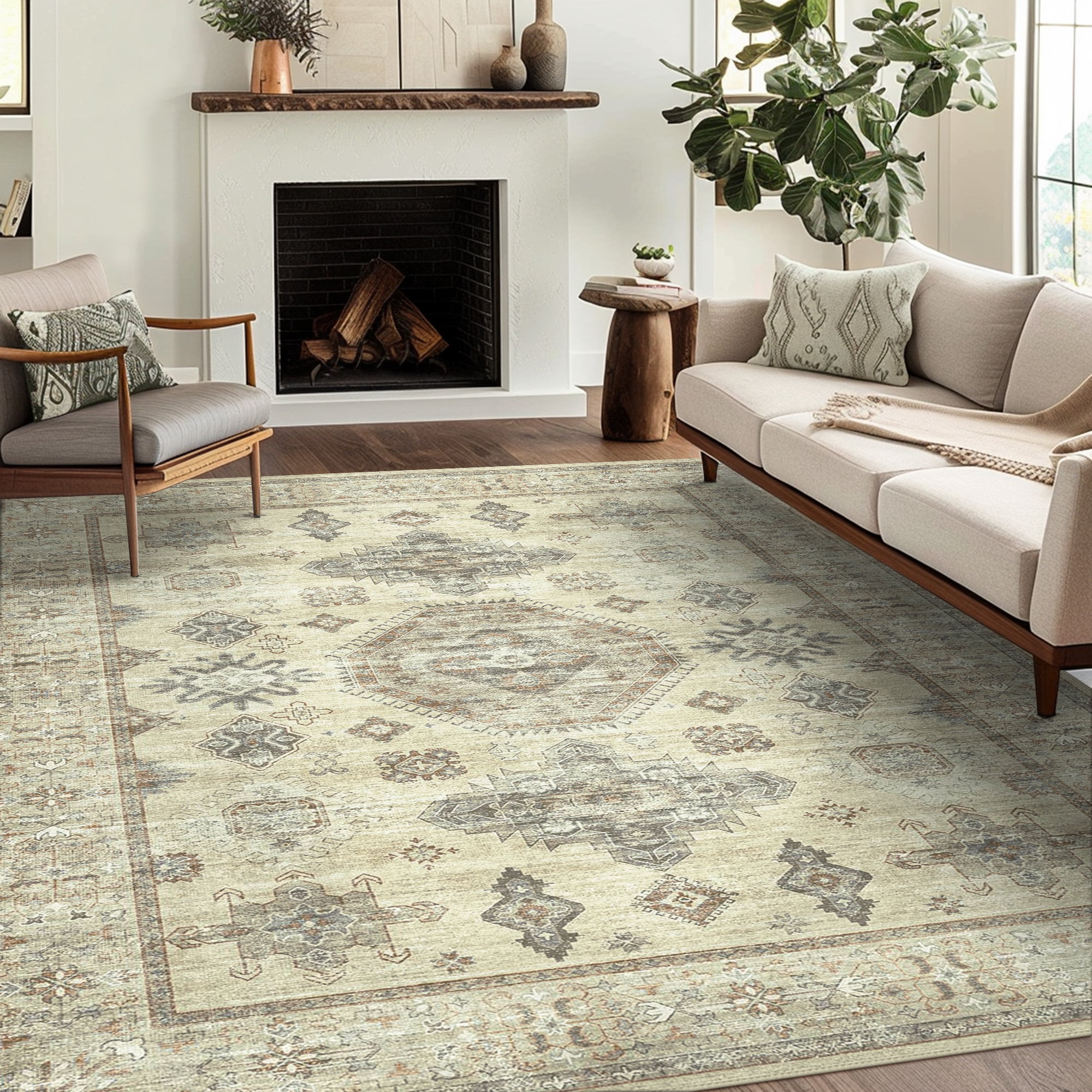 KUETH Area Rugs 8X10 Machine Washable Rugs for Living Room Runner Rug ...