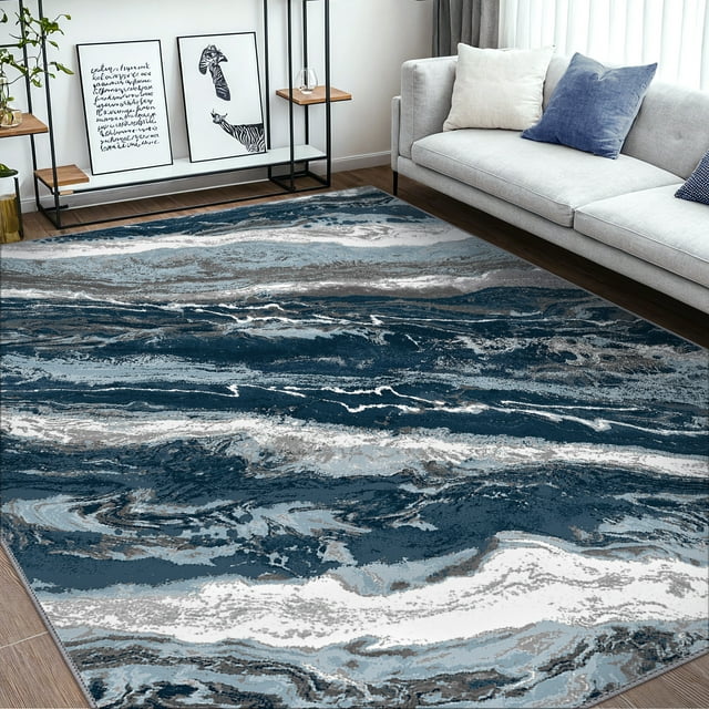 KUETH Area Rugs for Bedroom 8x10 Abstract Machine Washable Vintage Rugs ...