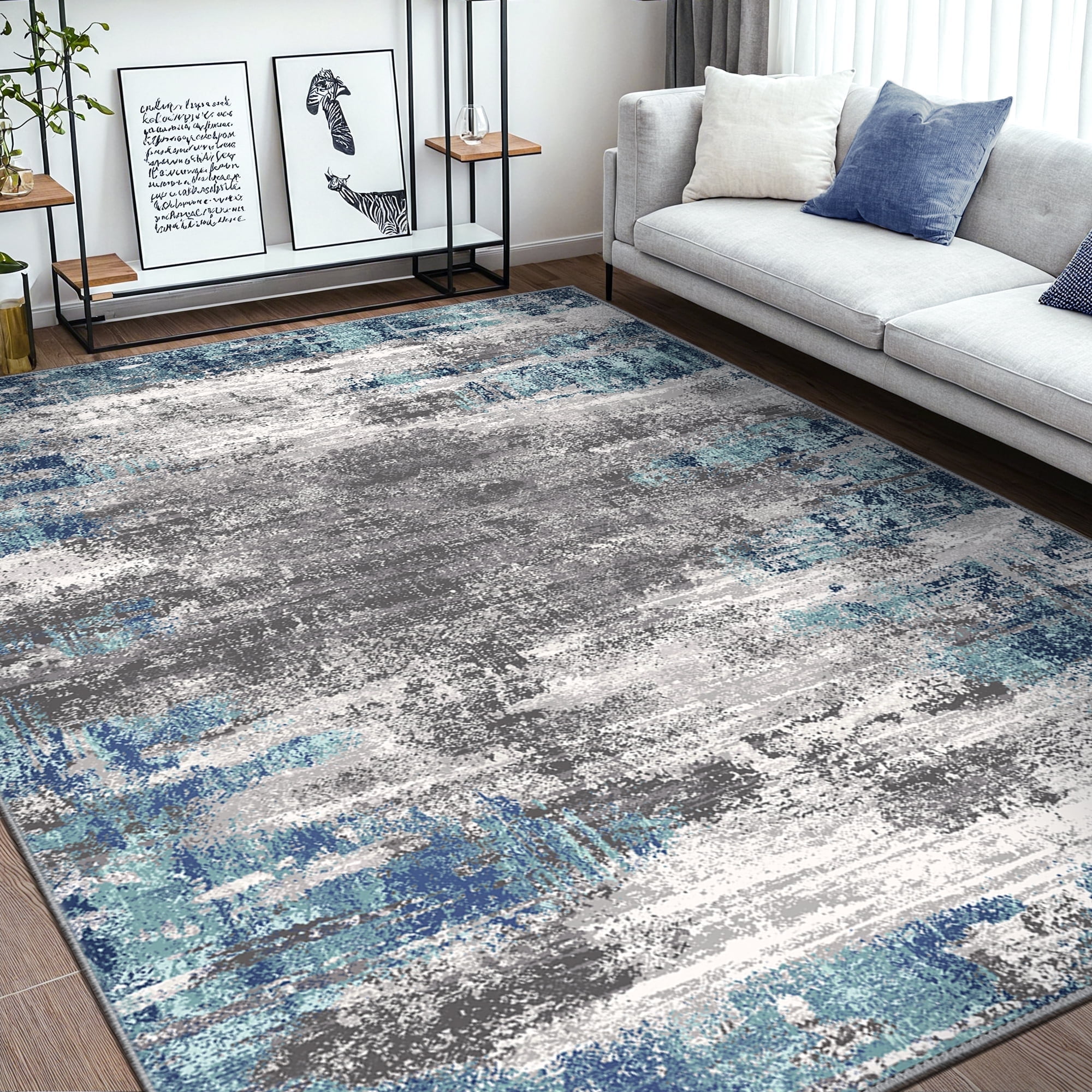 KUETH Area Rugs for Bedroom 8x10 Abstract Machine Washable Vintage Rugs ...