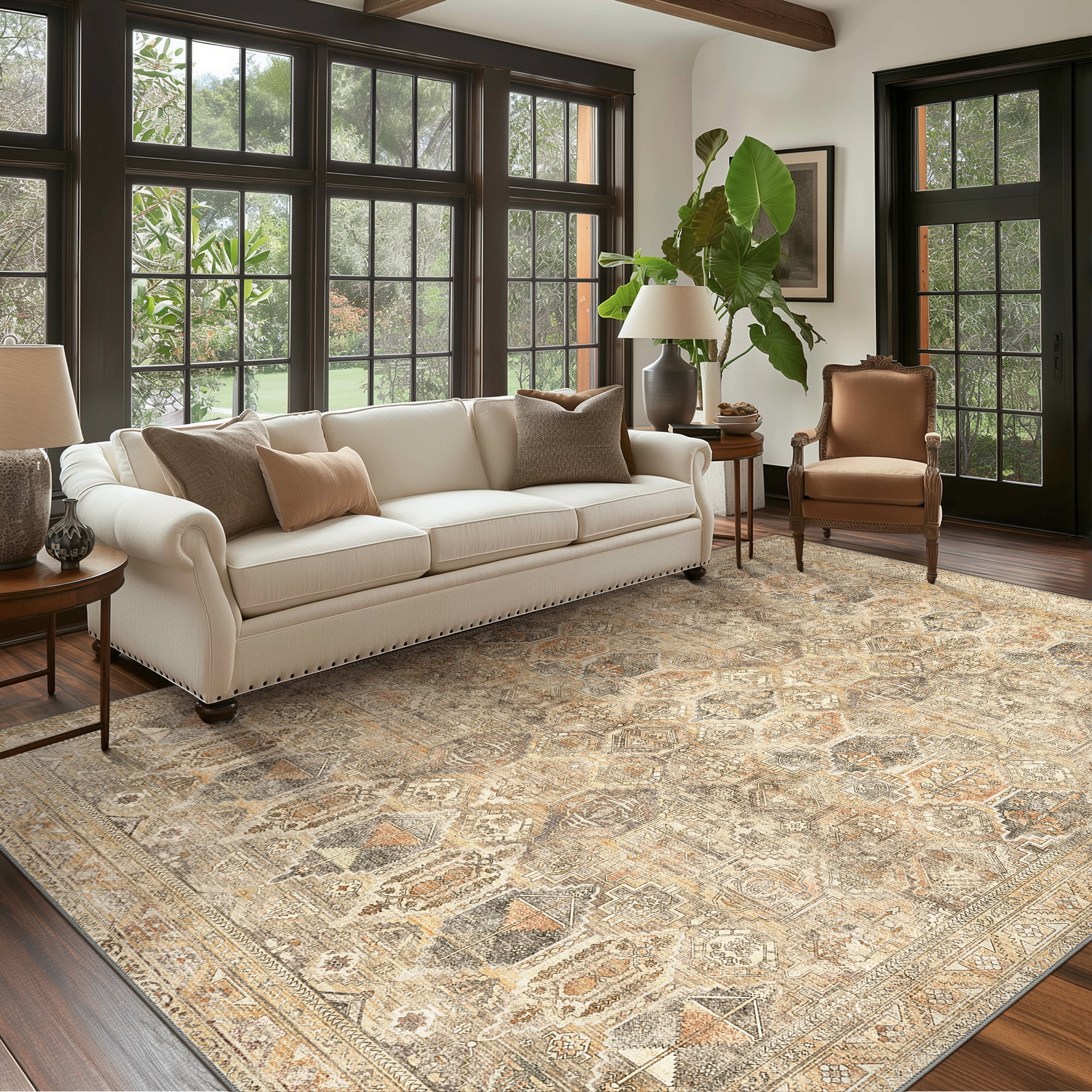 KUETH Area Rugs for Living Room, Large Washable Rug with Non Slip ...