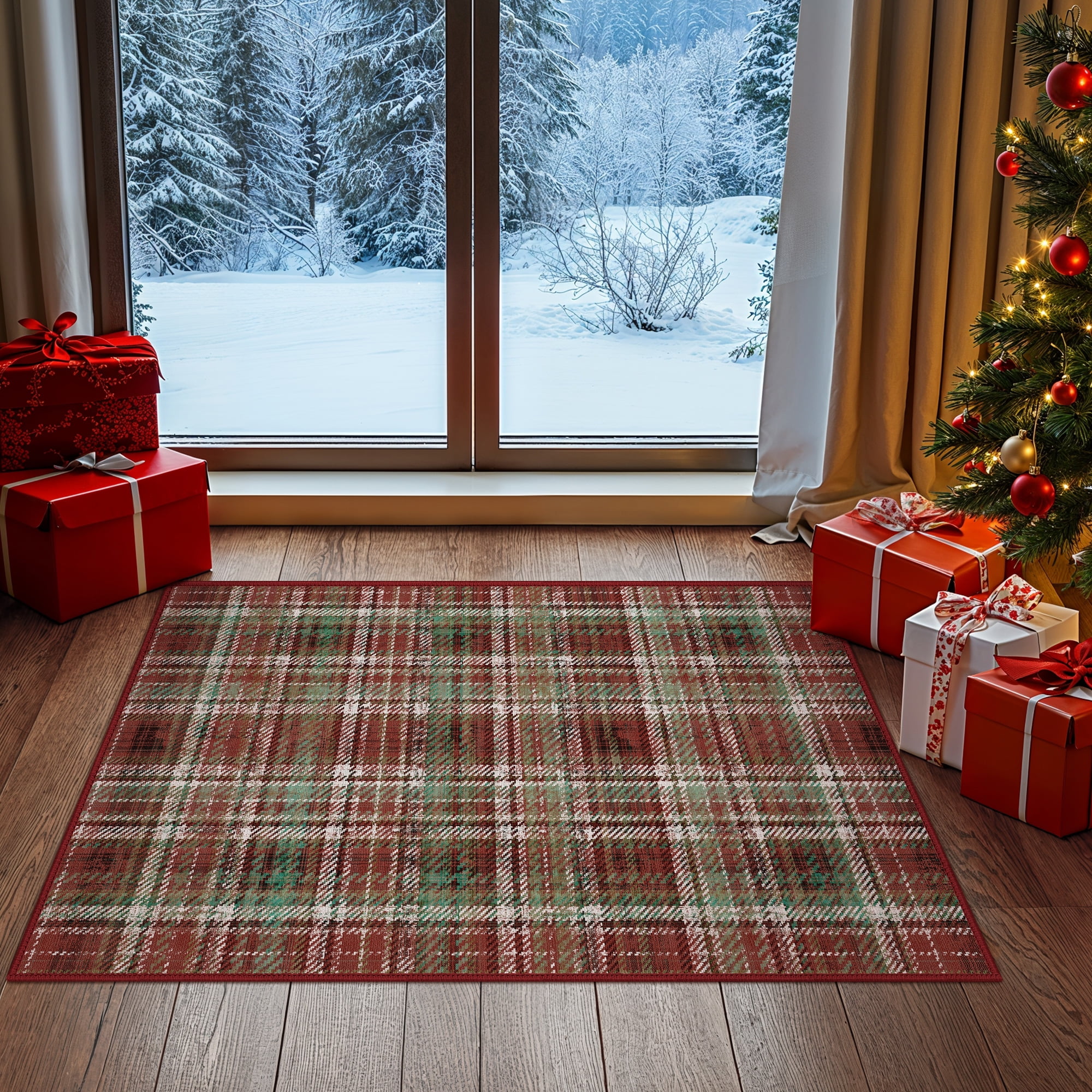 KUETH 2×3 Christmas Area Rug Indoor Kitchen, Christmas Rugs for Living ...