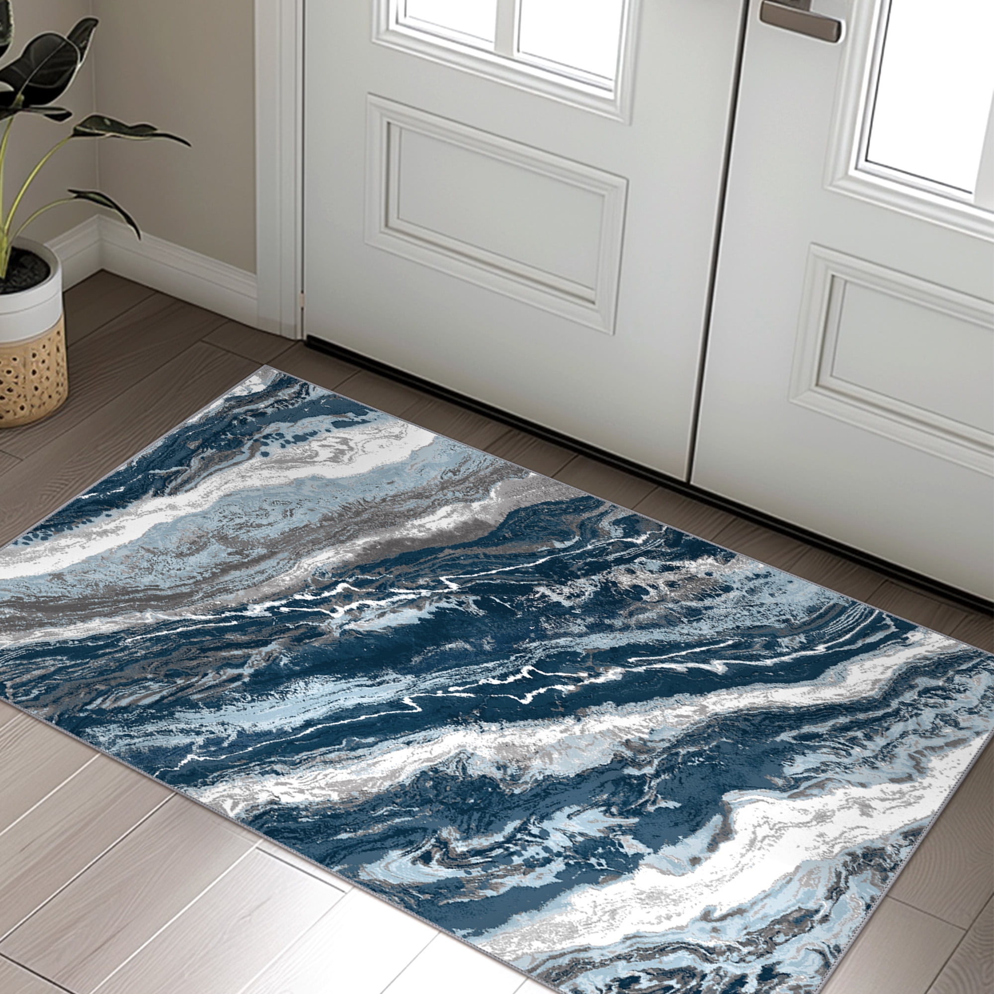 KUETH Doormat 2x3 Machine Washable Entryway Rugs Distressed Medallion ...