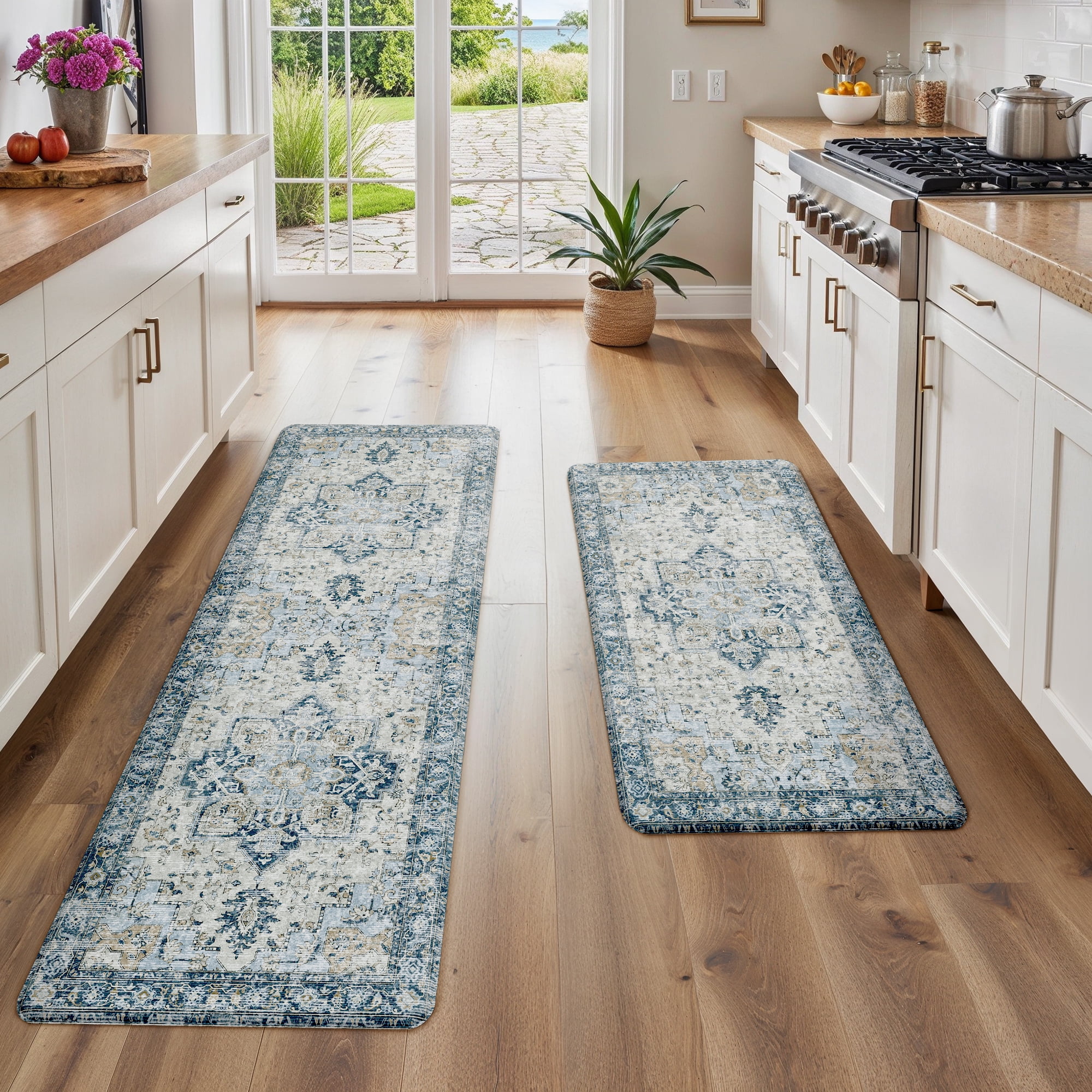 KUETH Kitchen Rug for Floor, Kitchen Mat Anti Fatigue, Non Slip ...