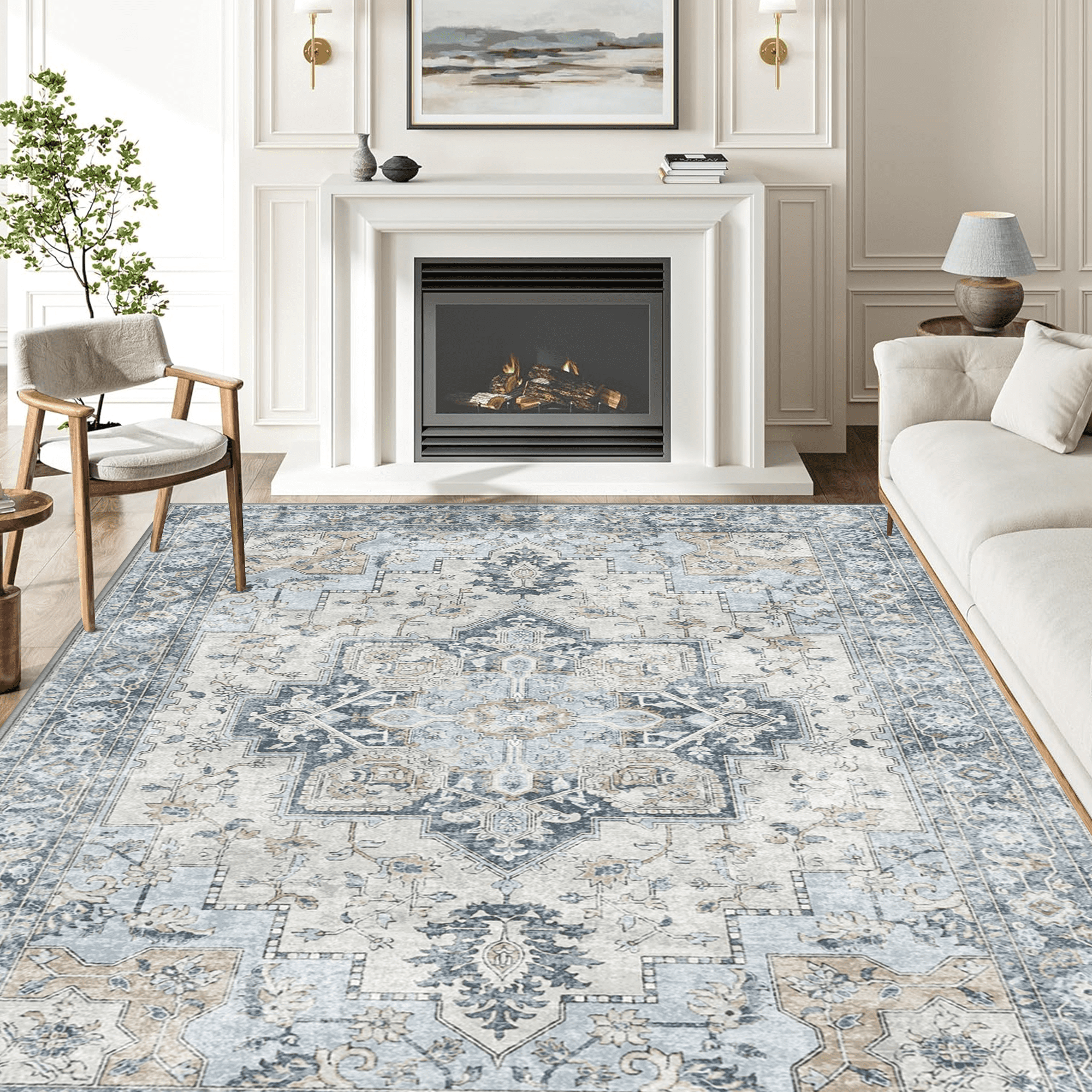 KUETH Modern 5x7 Area Rugs for Living Room, Non Slip Machine Washable ...