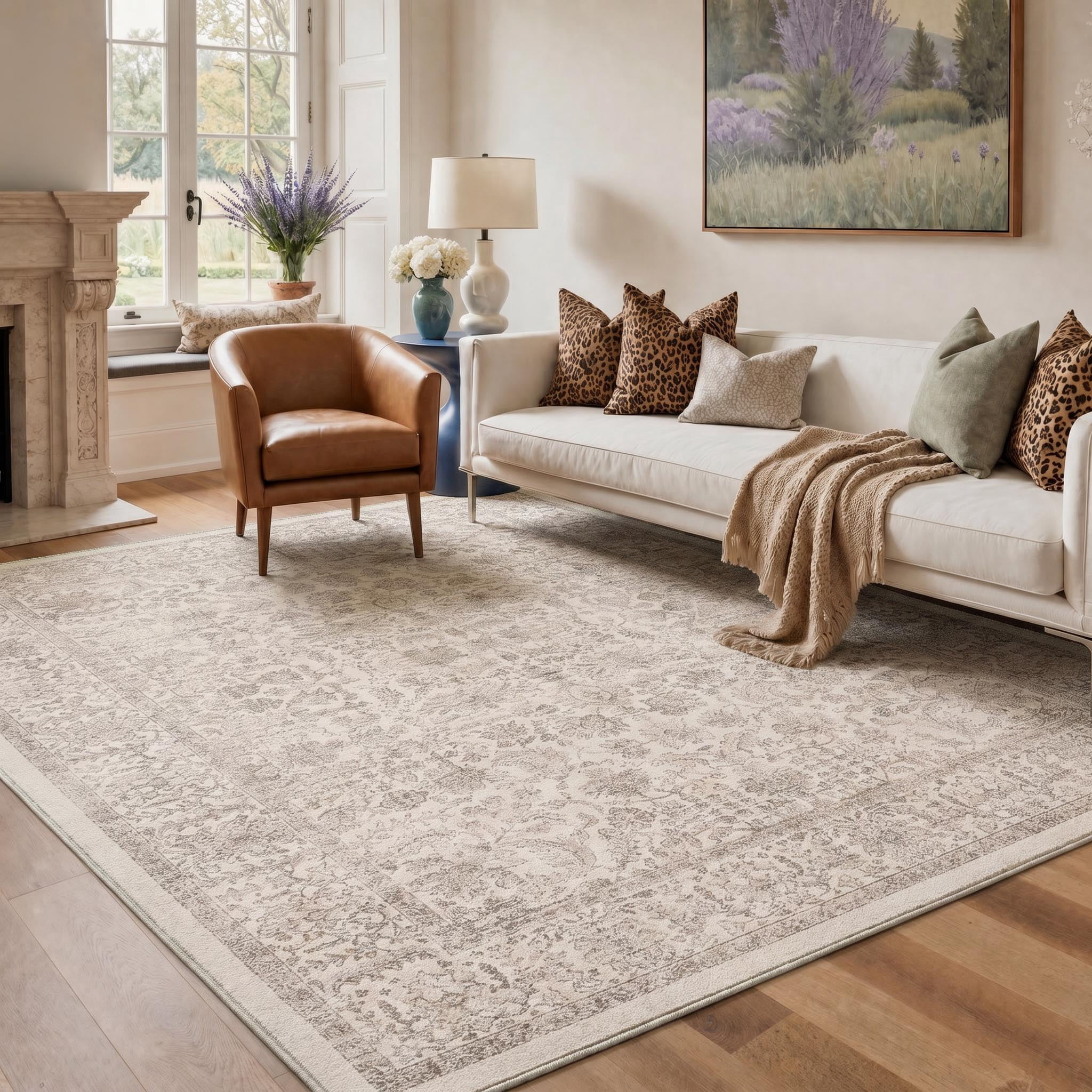 KUETH Modern 5x7 Area Rugs for Living Room, Non Slip Machine Washable ...
