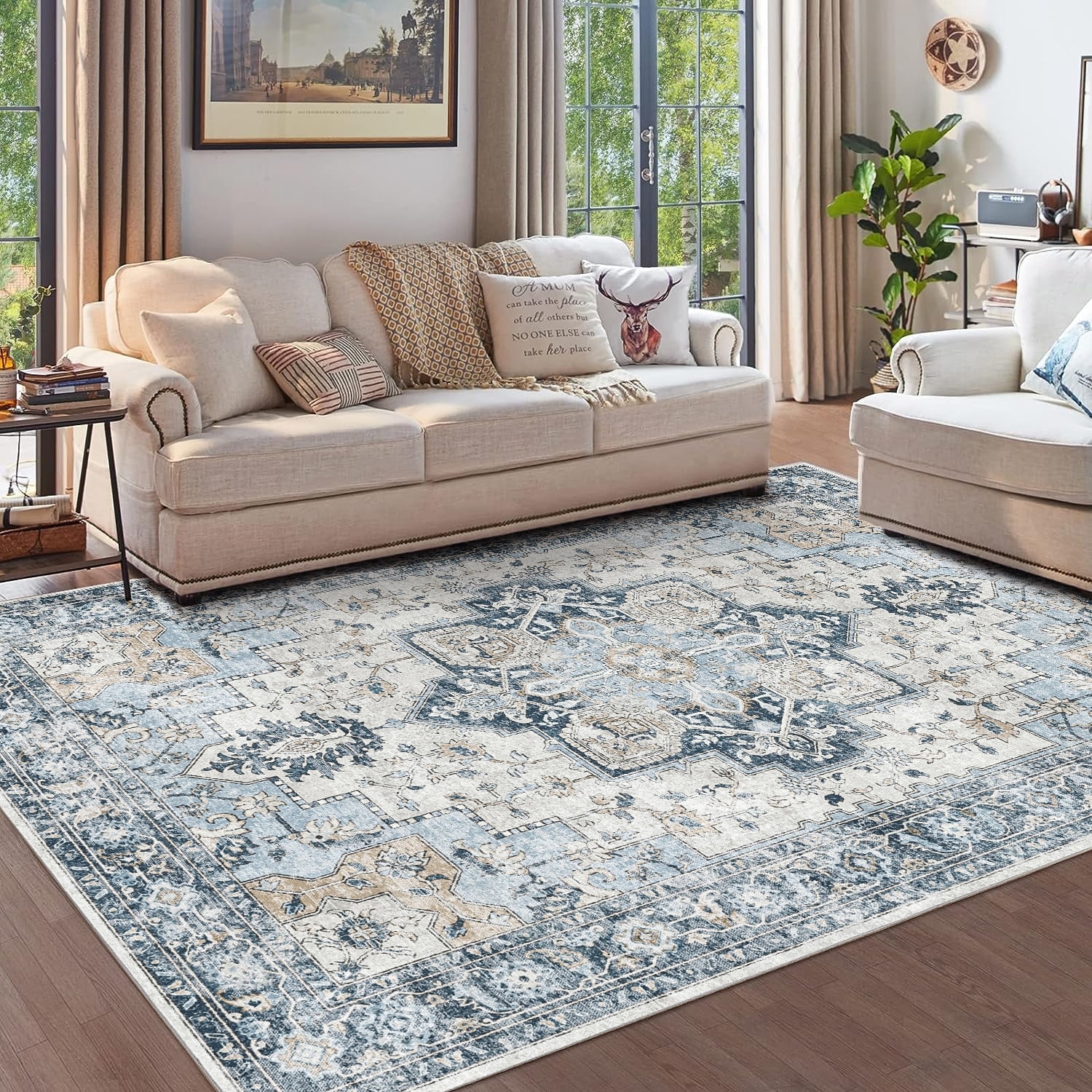 KUETH Modern 8x10 Area Rugs for Living Room, Non Slip Machine Washable ...