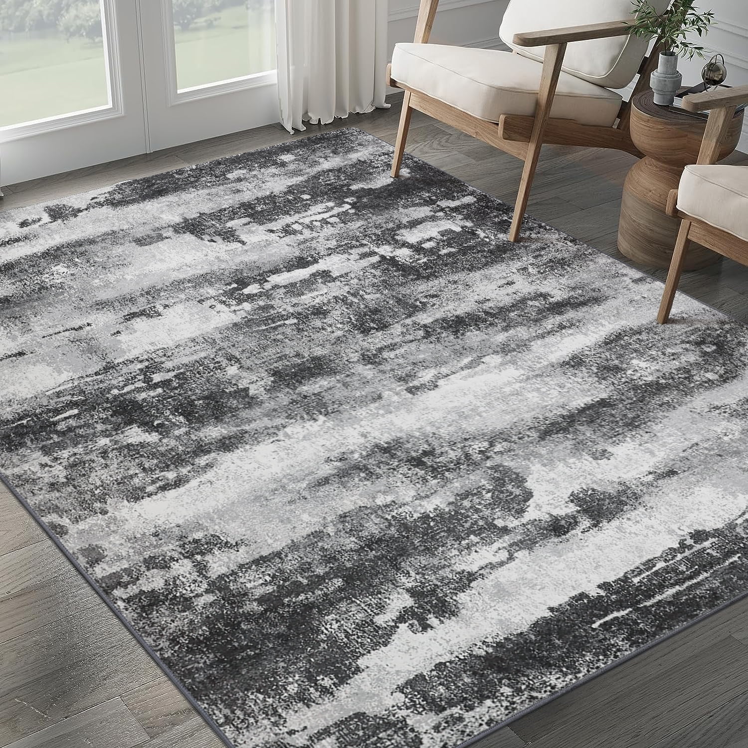 KUETH Modern Abstract Area Rugs 8x10 for Living Room Bedroom Stain ...