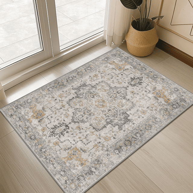 KUETH Modern Area Rug 2x3 Non Slip Hallway Runner Rug, Low Pile Machine ...