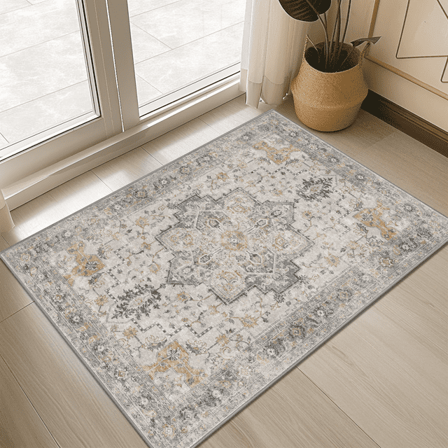 KUETH Modern Area Rug 2x3 Non Slip Hallway Runner Rug, Low Pile Machine ...