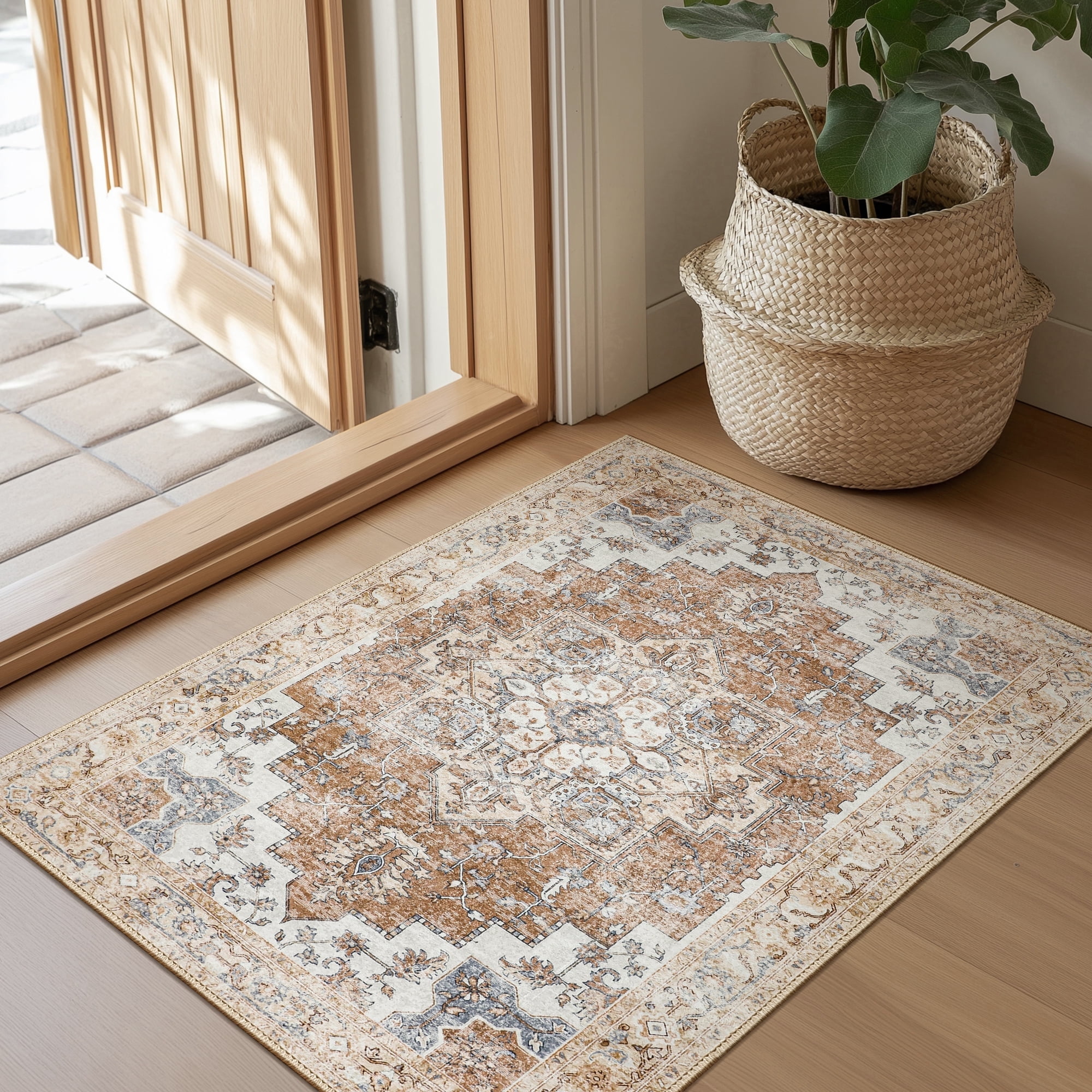 KUETH Long Carpet Hall Non-Skid Modern Area Rug 2x3, Low Pile Machine ...