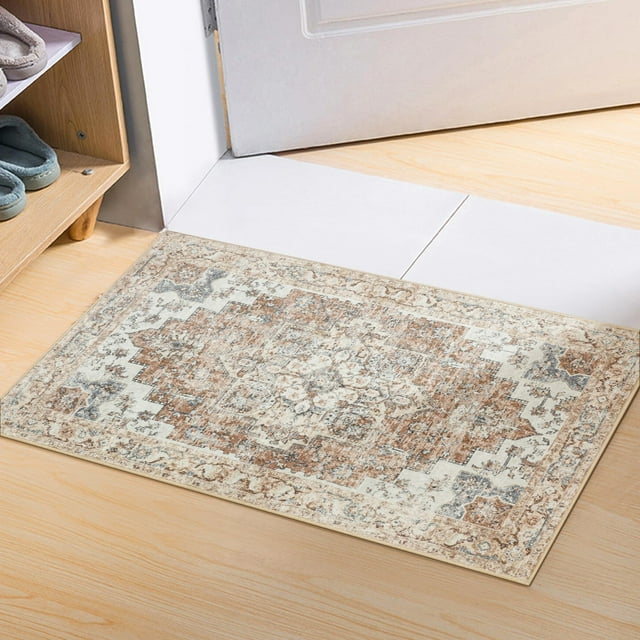 KUETH Modern Area Rug 2x3 Non Slip Hallway Runner Rug, Low Pile Machine ...