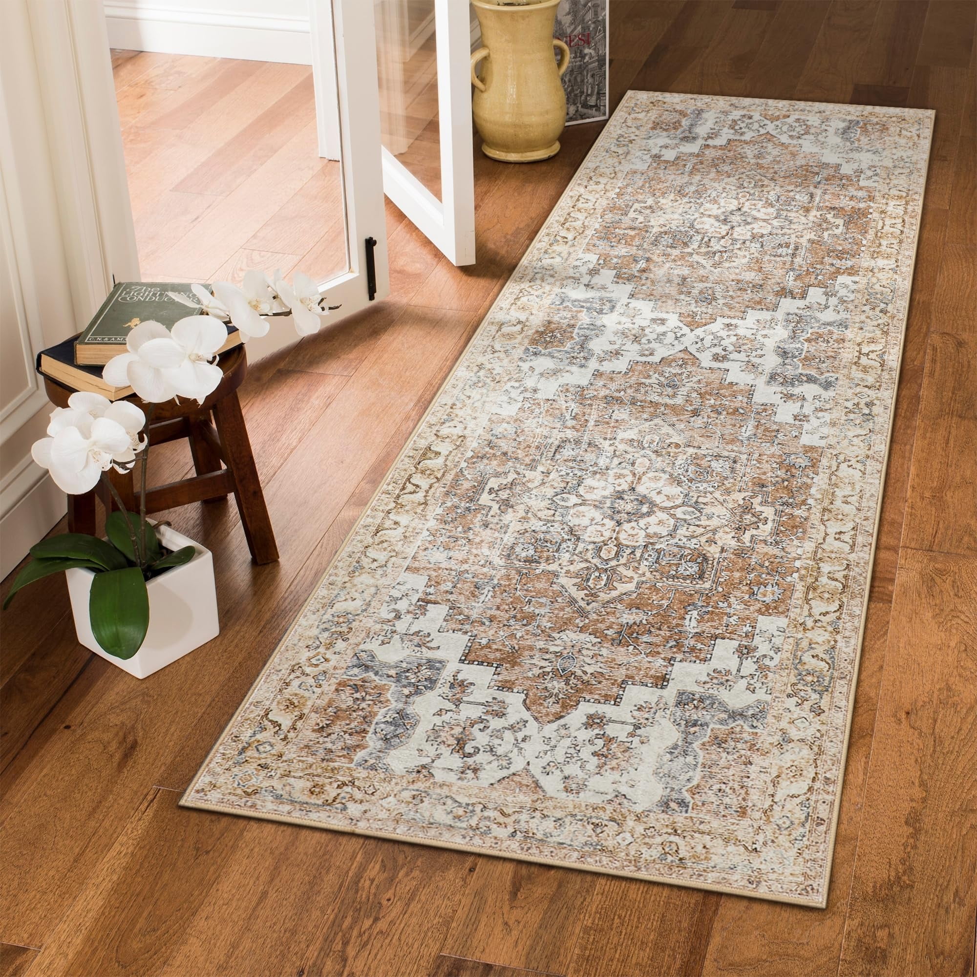 KUETH Modern Area Rug 2x5 Non Slip Hallway Runner Rug, Low Pile Machine ...