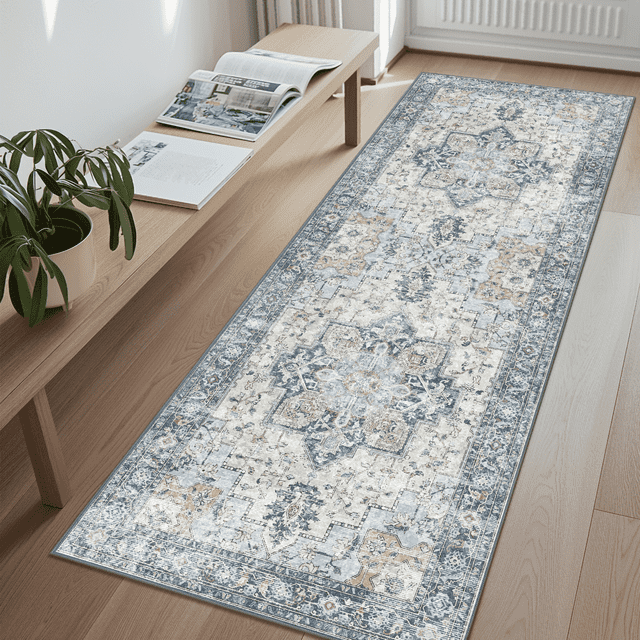 KUETH Modern Area Rug 2x6 Non Slip Hallway Runner Rug, Low Pile Machine ...