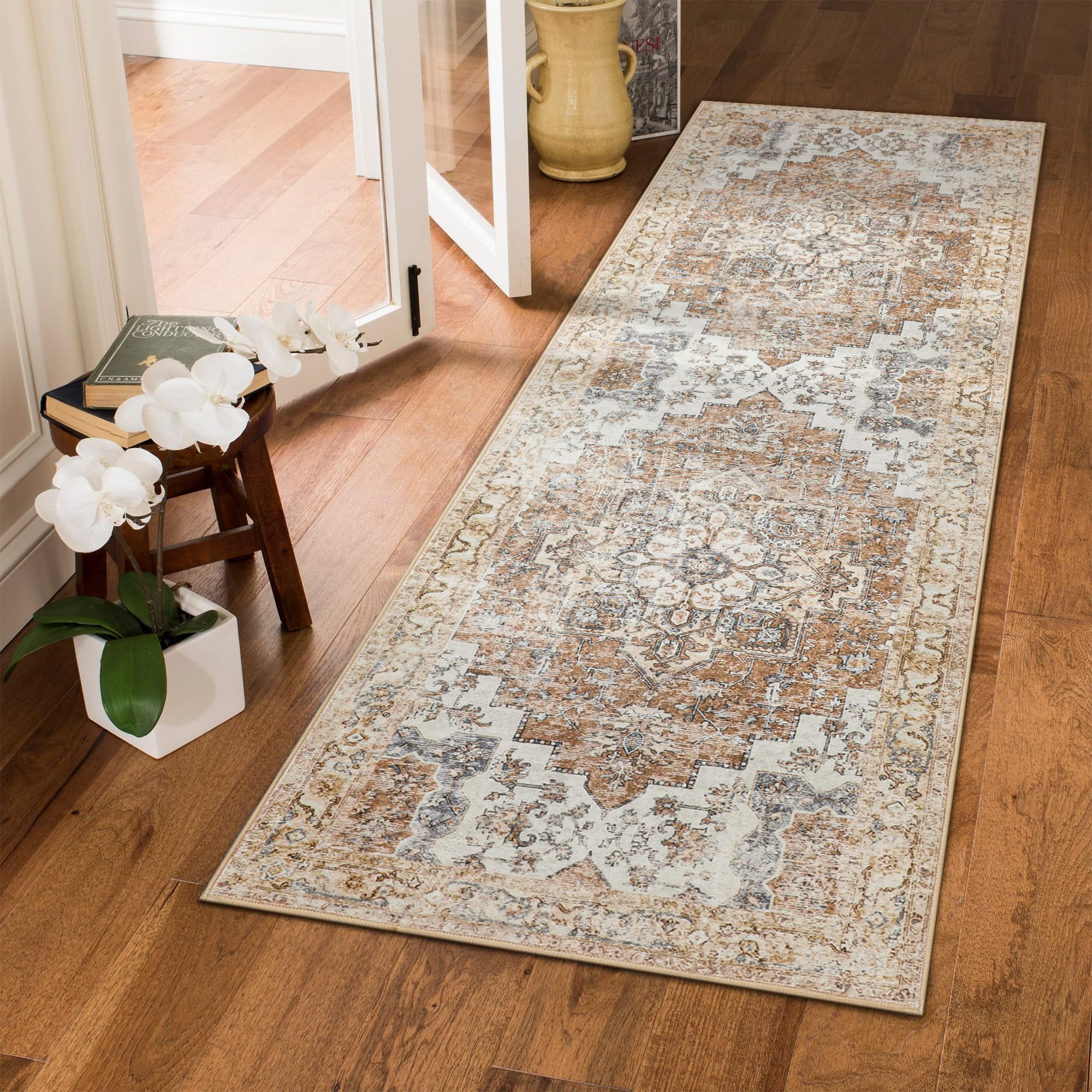 KUETH Modern Area Rug 2x6 Non Slip Hallway Runner Rug, Low Pile Machine ...