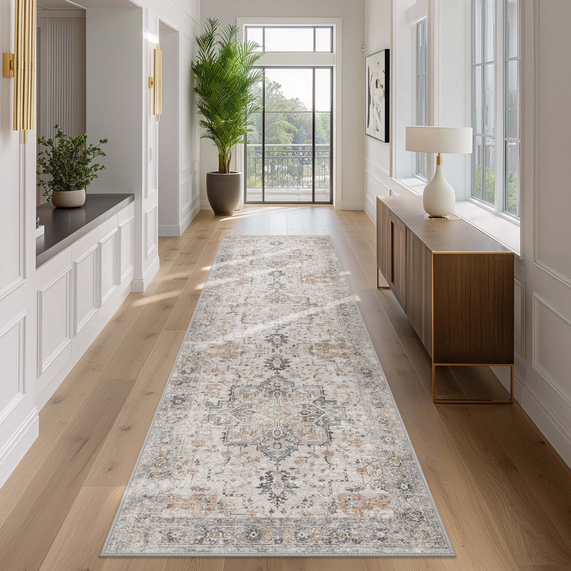 KUETH Modern Area Rug 2x7 Non Slip Hallway Runner Rug, Low Pile Machine ...