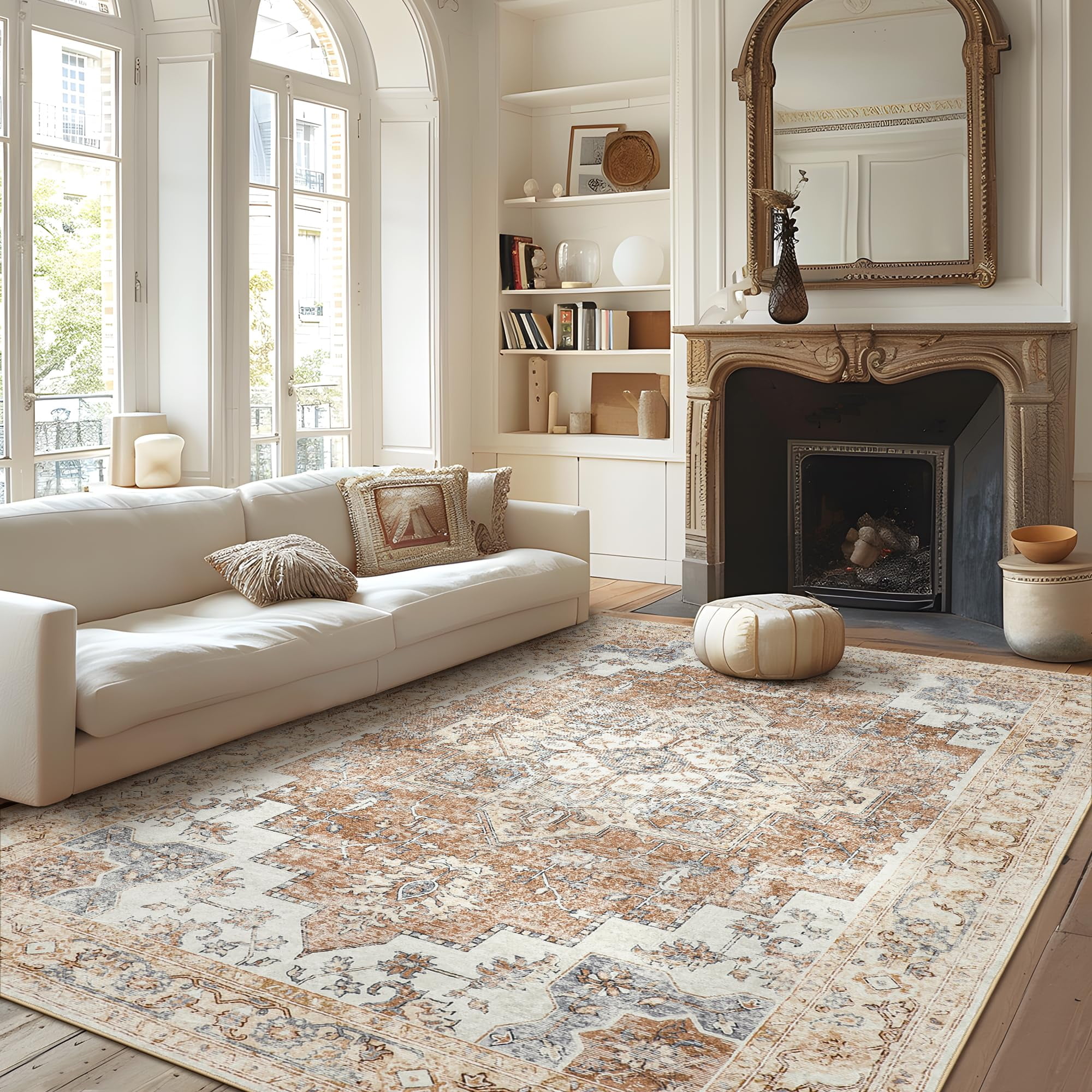 KUETH 5x7 Modern Rug, Non-Slip, Machine Washable, Perfect for Entryway ...