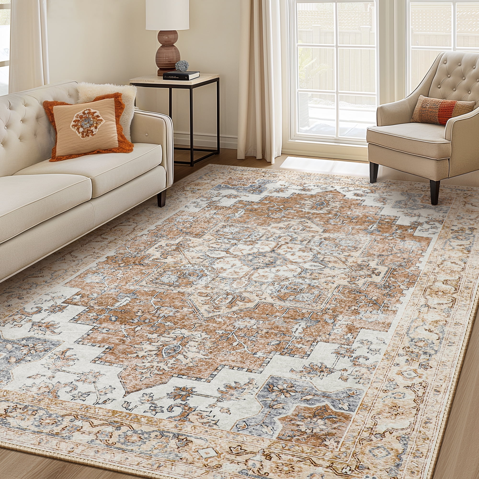 KUETH 5x7 Modern Rug, Non-Slip, Machine Washable, Perfect for Entryway ...