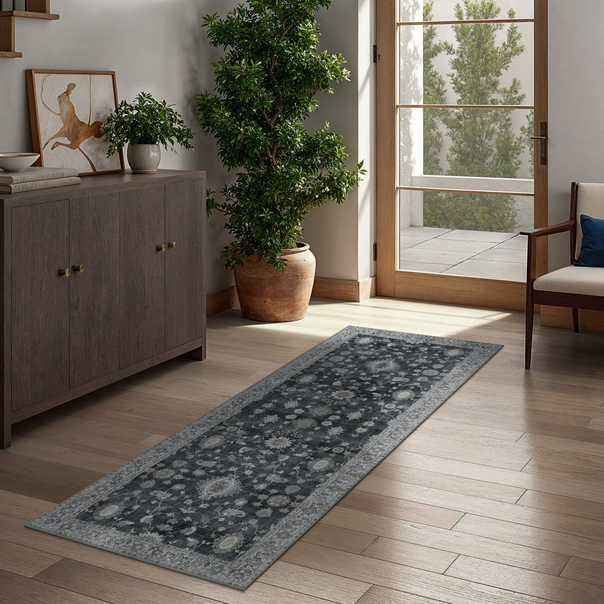 KUETH Runner Rug 2x5 Machine Washable Rug Non Slip, Vintage Ultra Thin ...