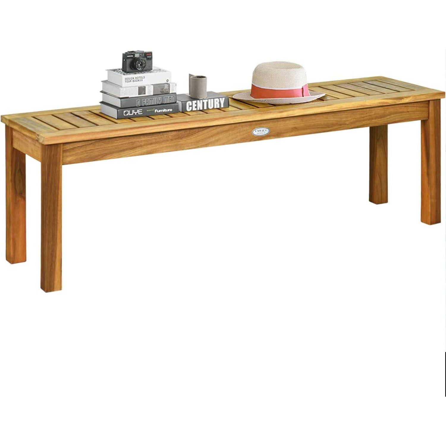 KUF 52 Inches Acacia Wood Outdoor Bench, Wood Bench for Dining Room ...