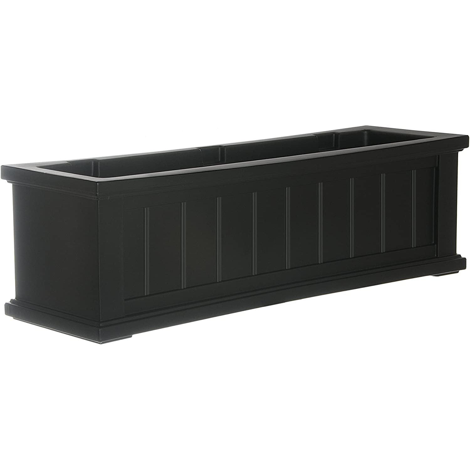 KUF Cape Cod 36 in. x 11 in. Self-Watering Black Polyethylene Window ...