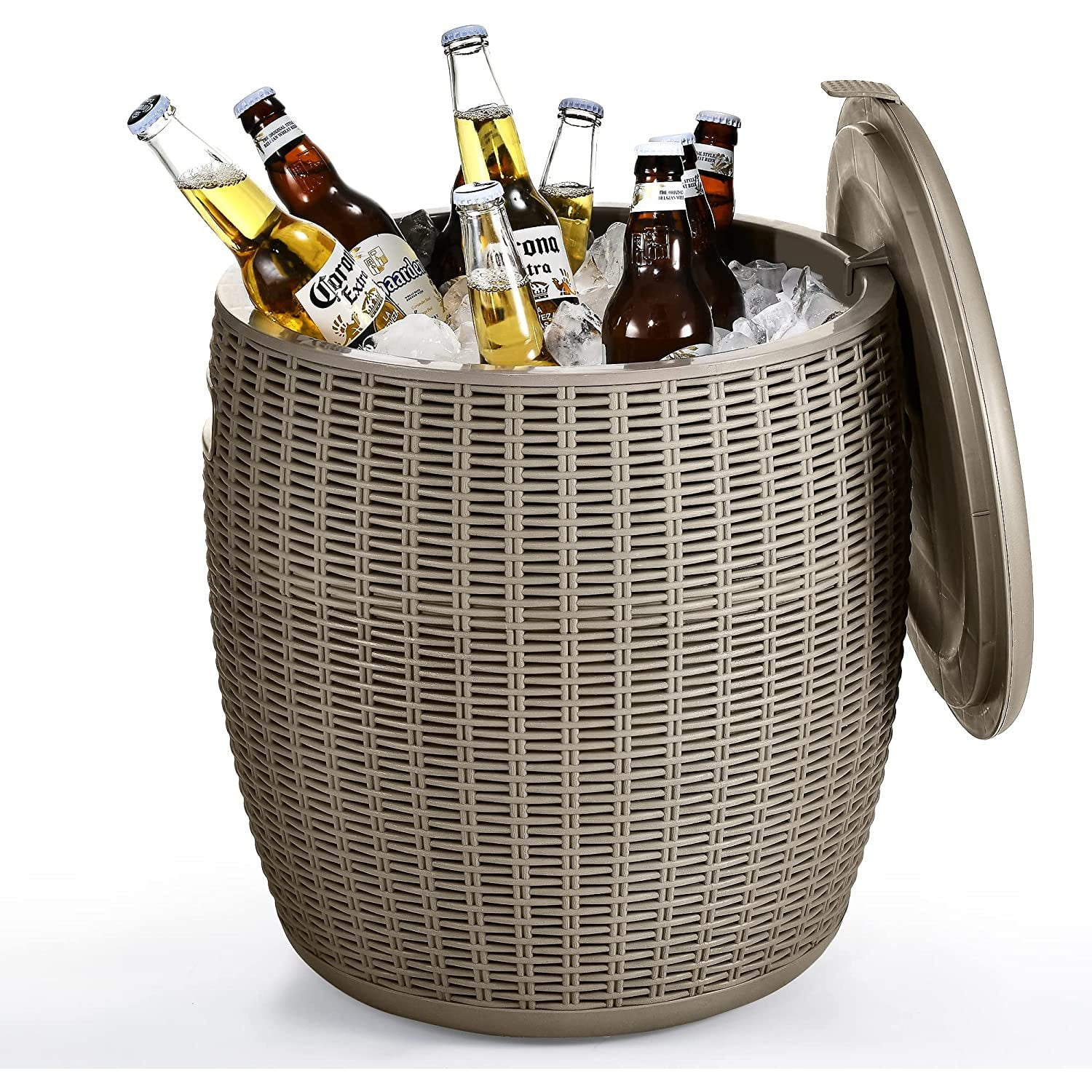 KUF Ice Cooler, Outdoor Patio Cool Bar and Hot Tub Side Table with 9.8 ...