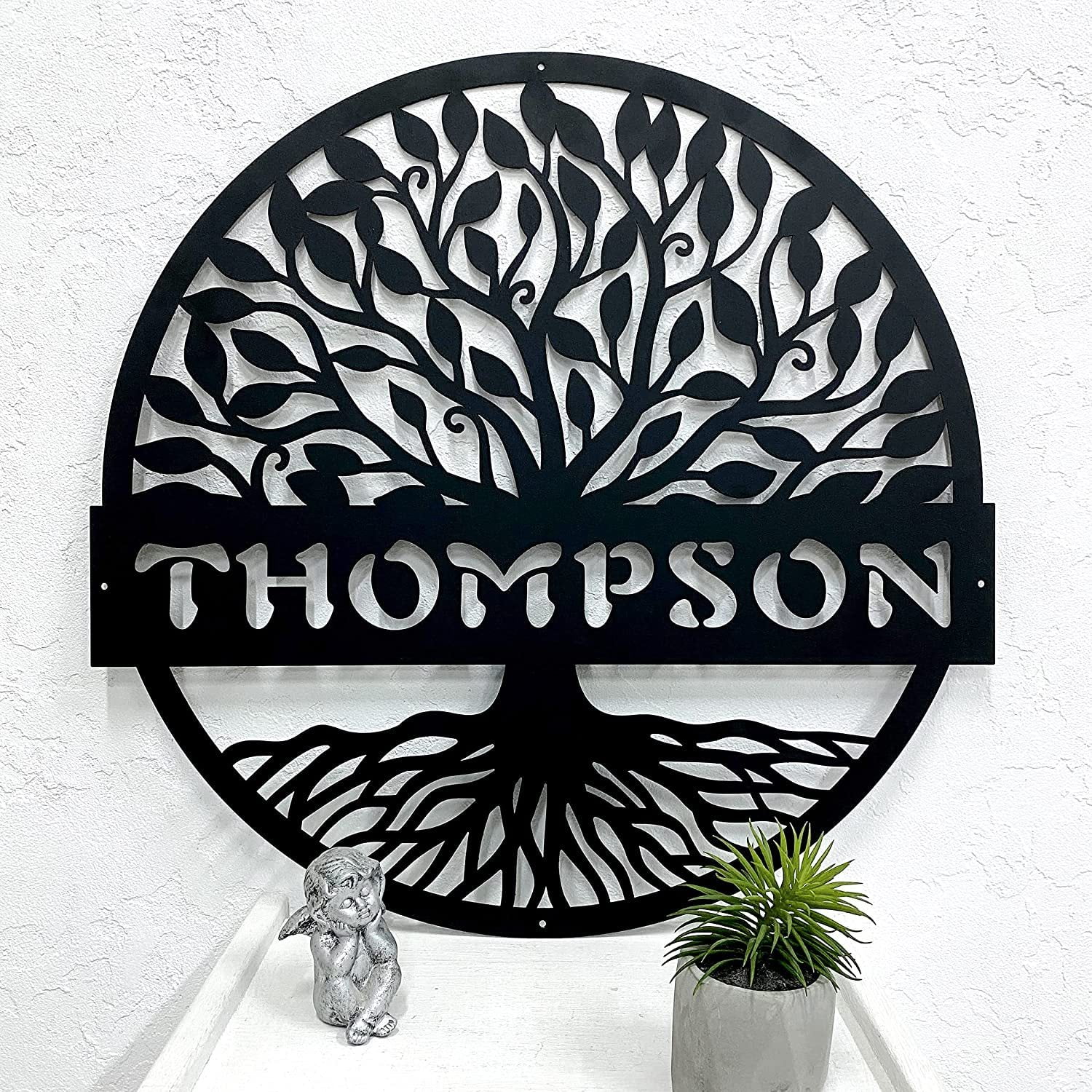 KUF Metal Personalized Tree of Life PP | Metal Name Sign | Metal Wall ...