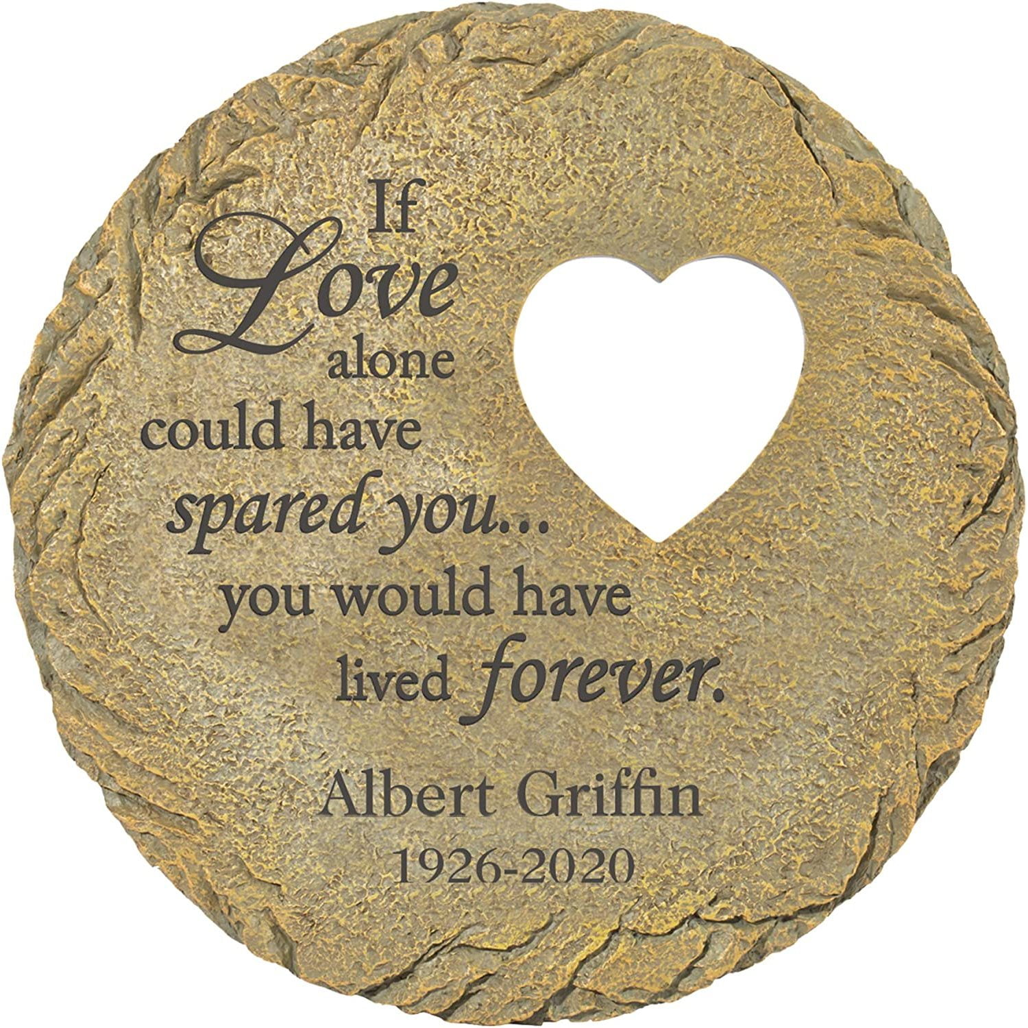 KUF Personalized Memorial Stone - Sympathy Garden Marker - Durable ...