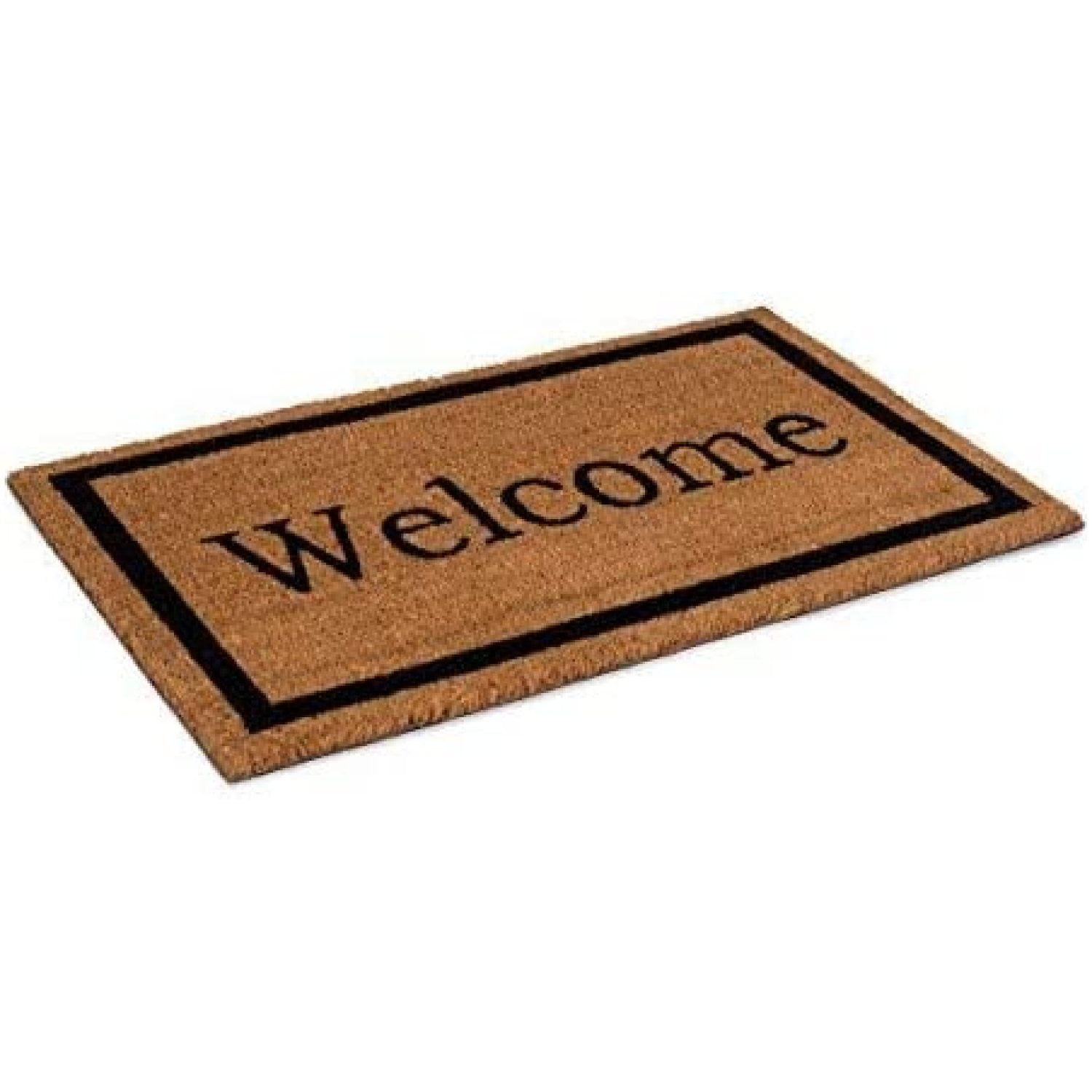 KUF Welcome Coir Doormat - 18 x 30 Inch - Standard Welcome Mat with ...