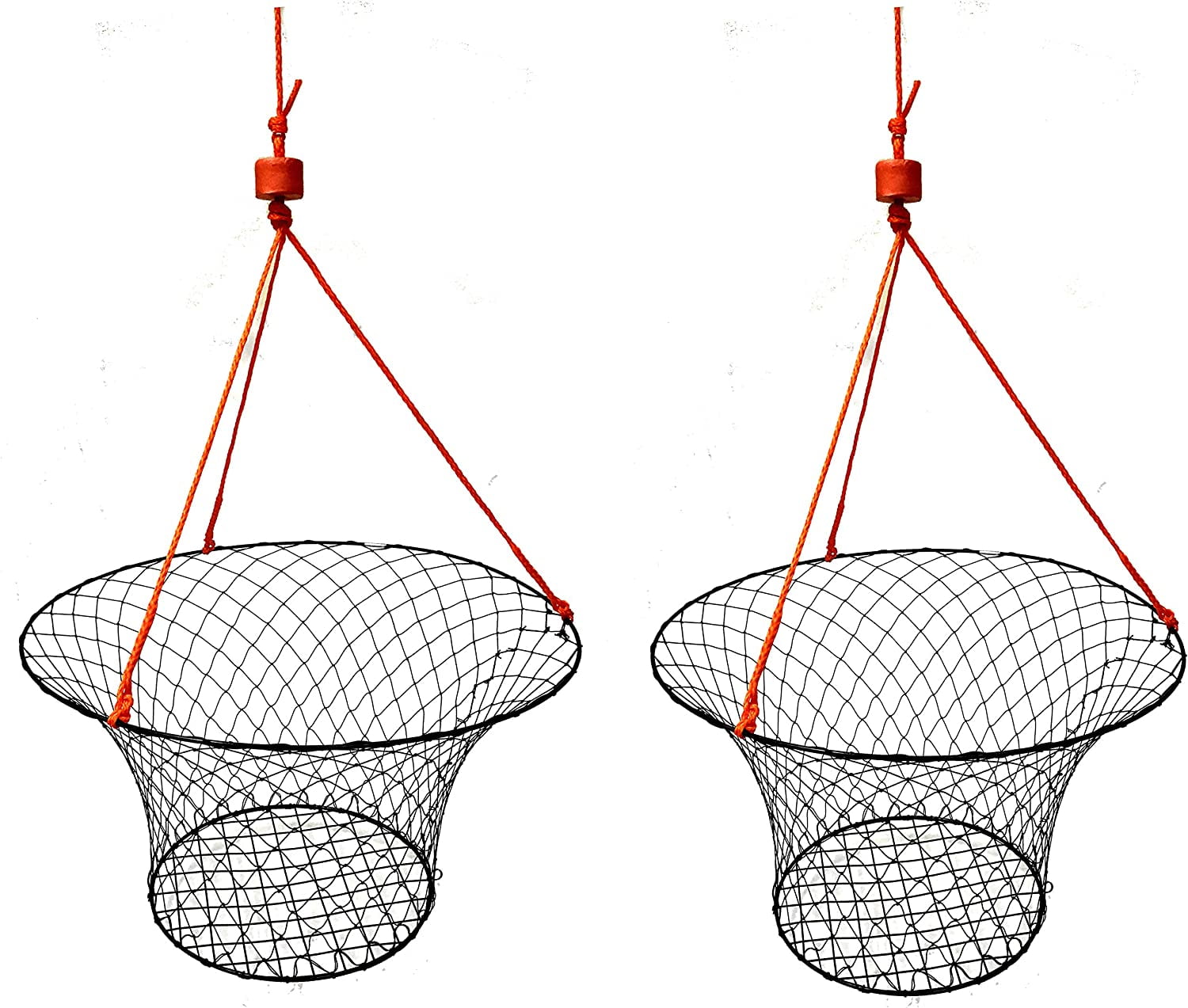 KUFA 2 Pack of Vinyl Coated Steel Ring Crab Trap Size O30 with 50' Rope CT90x2K Fishing Nets ...