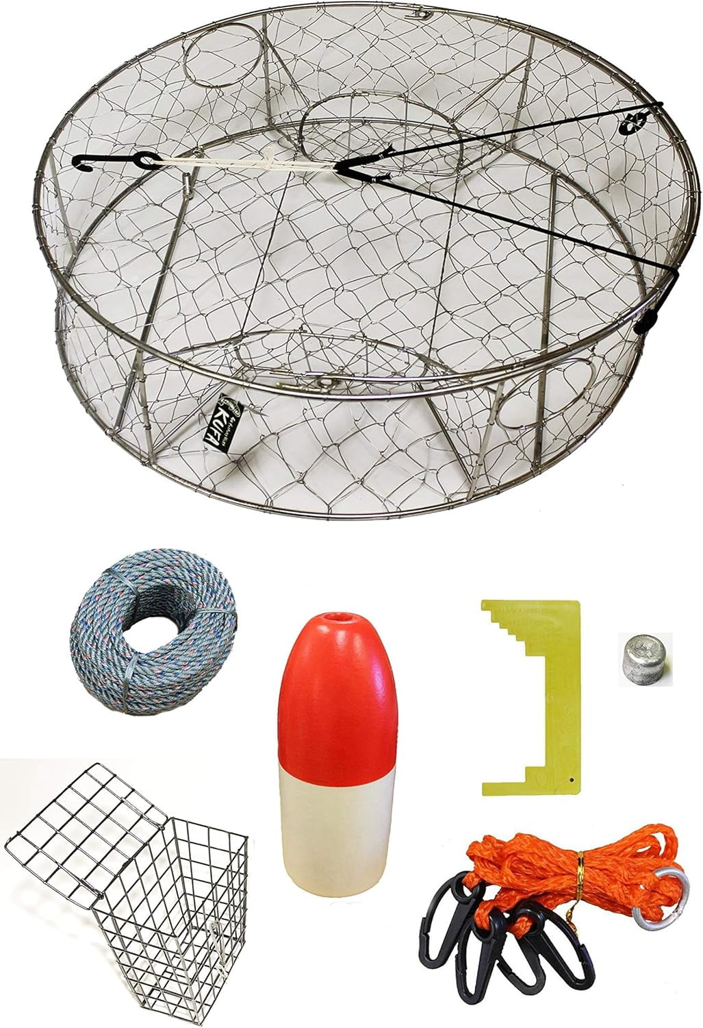 KUFA Stainless Steel Crab Trap with Zinc Anode & Accessory Kit (100 ...