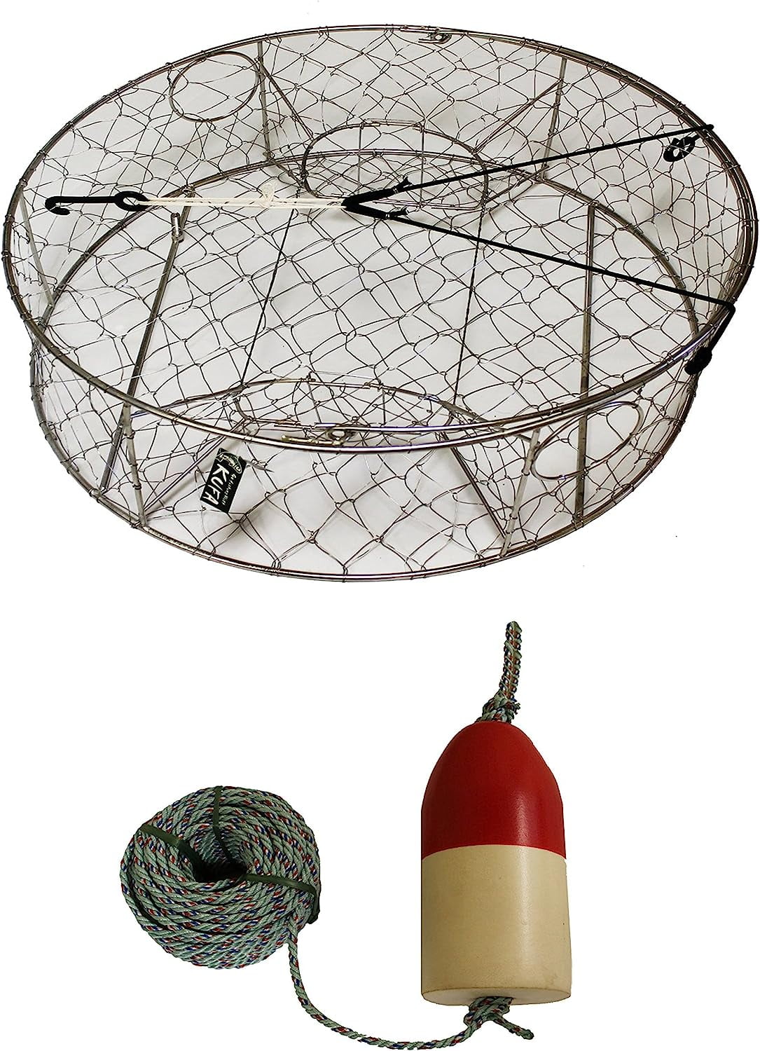 KUFA Stainless Steel Round Crab Trap 1/4" X 100' Lead Rope and 6"X14 ...