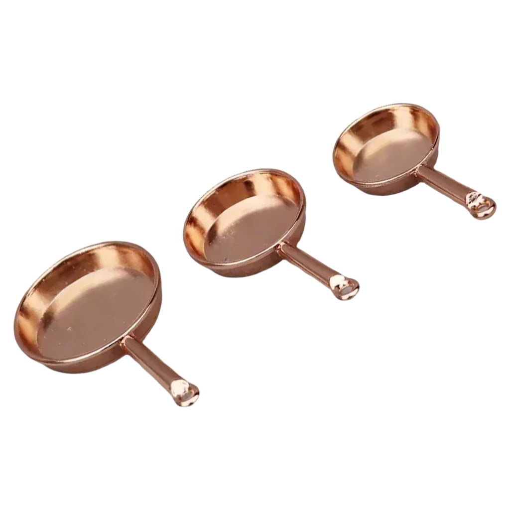 KUFptva 1/12 Scale Dollhouses Kitchen Accessory Metal Pans Set 3Size ...