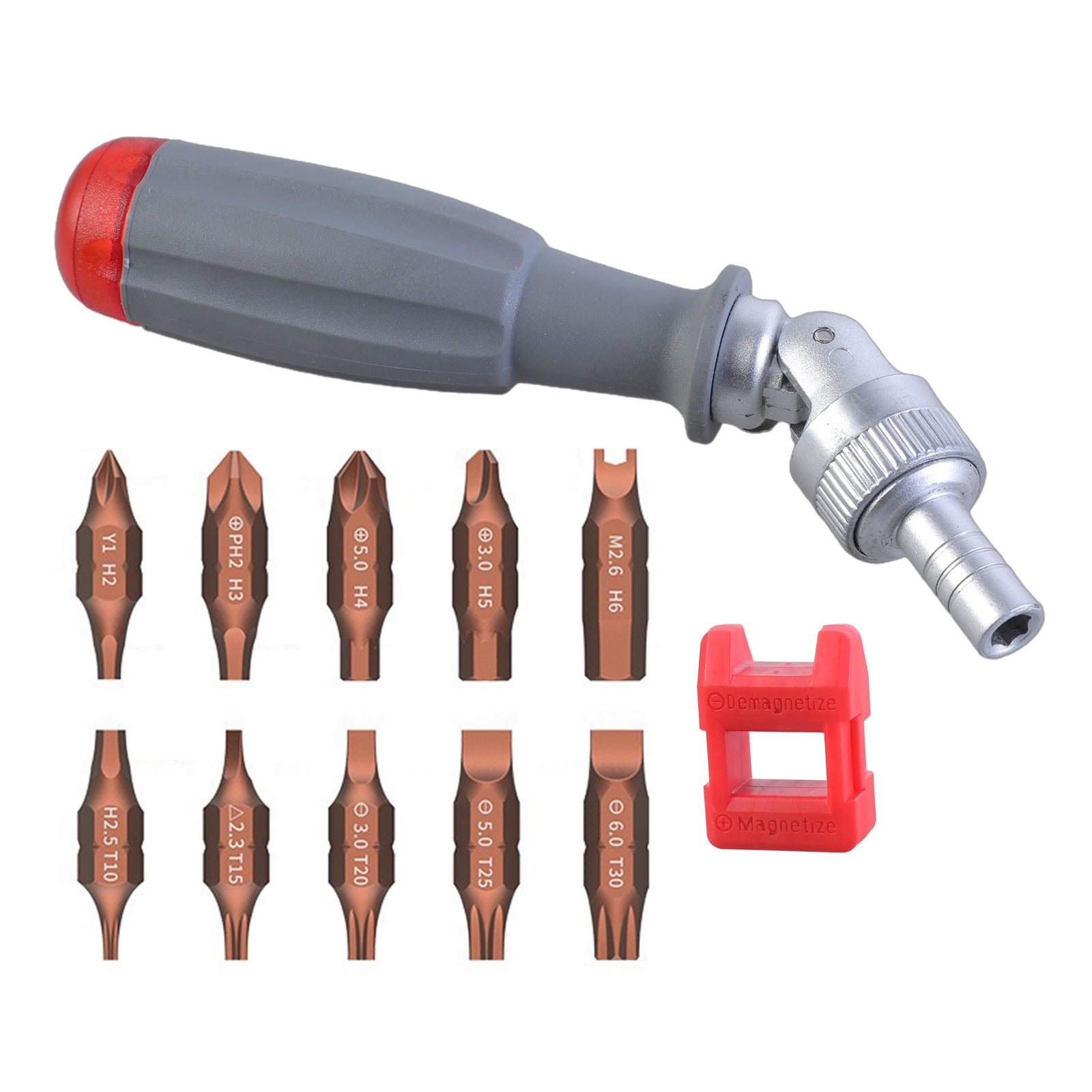 KUFptva 10 in 1 Multipurpose Ratcheting Screwdriver Adjustable Rotation ...