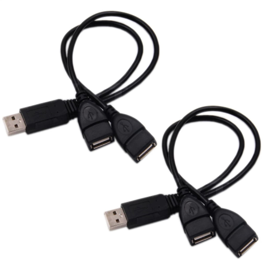 KUFptva 2 Port USB Hub Data Cable USB 2.0 to Two USB Female Adapter ...