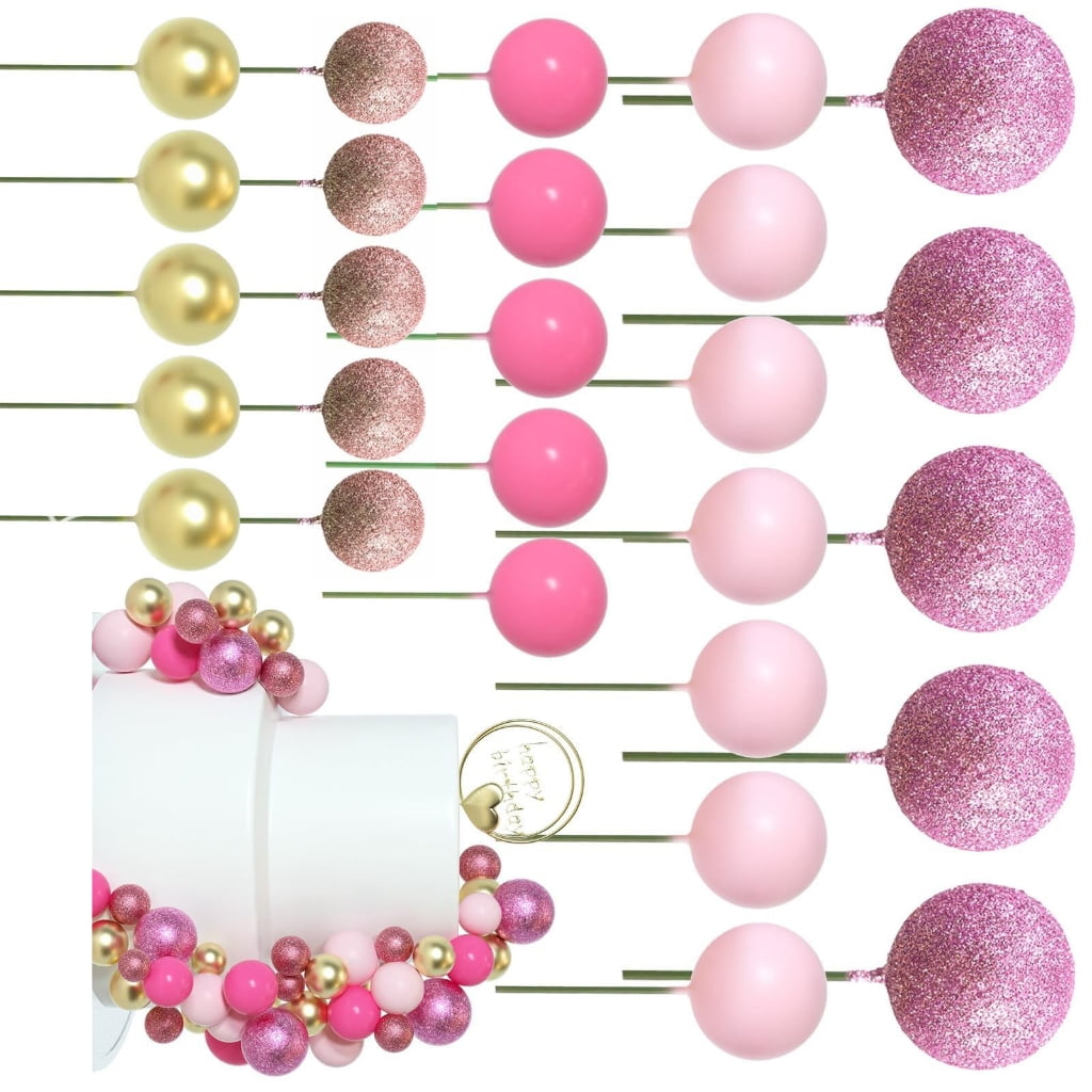 KUFptva 50 Pack Cake Toppers Set Round Designs Holiday Cake Decors ...