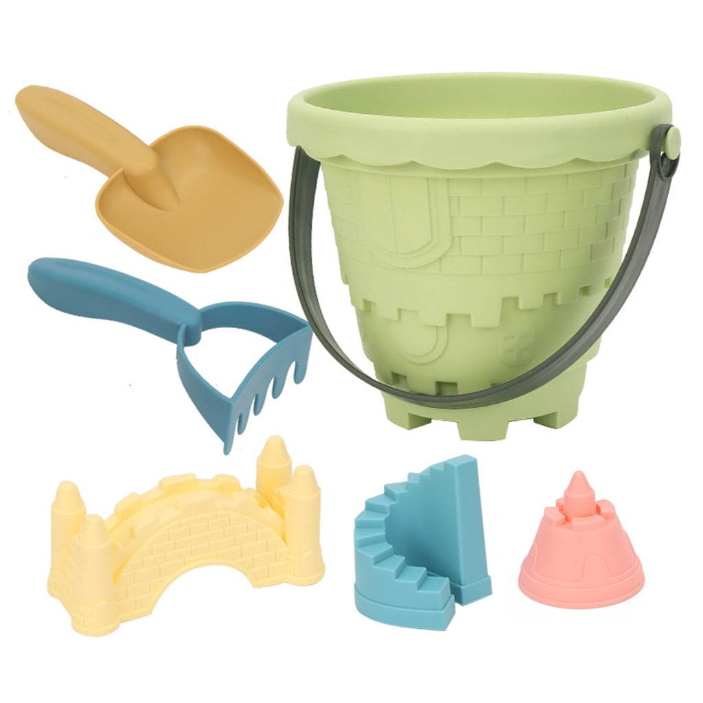 KUFptva 6pcs Summer Sand Bucket Seaside Toy Set Summer Sand Play Water ...