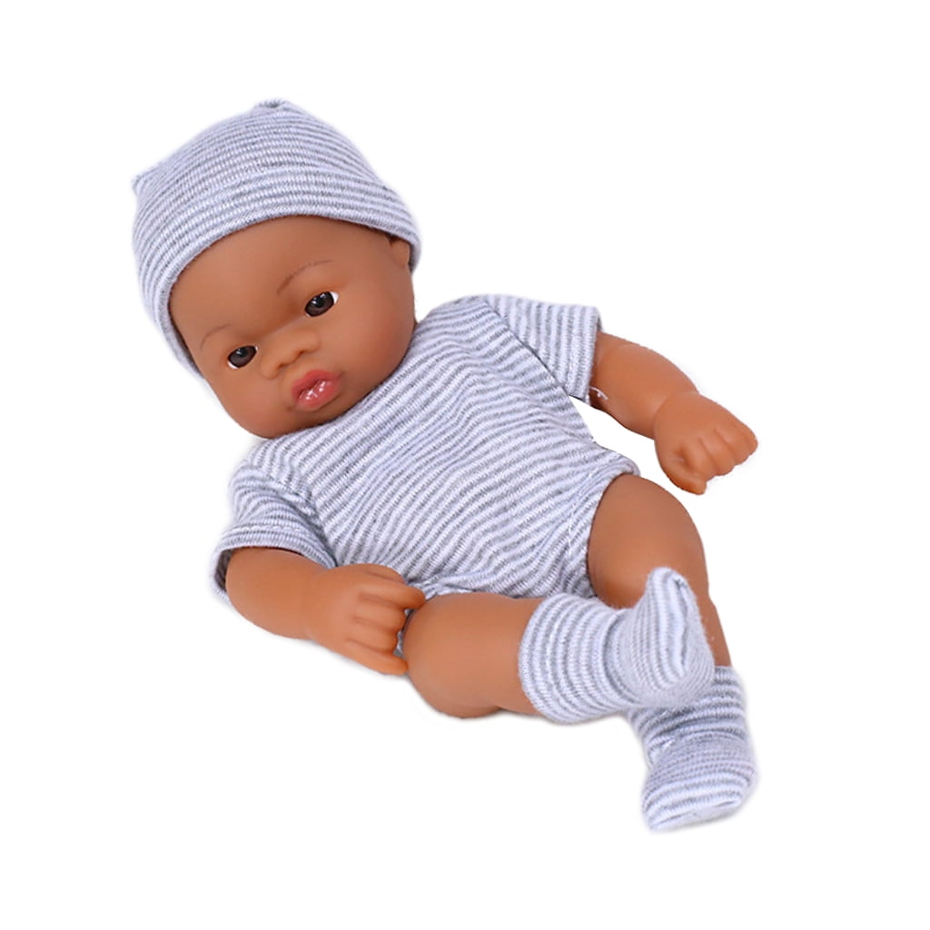 KUFptva Cute Doll Re-born Girl Soft Black Girl Doll 7 Inch Toy Birthday ...