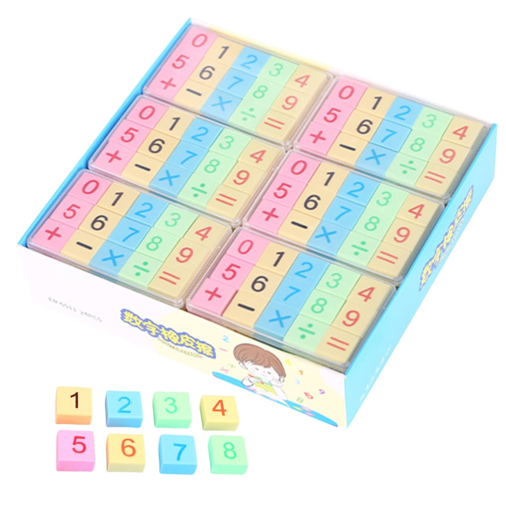 KUFptva Educational Math Erasers Set Assorted Vibranting Color Number ...