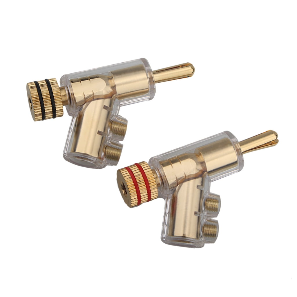 KUFptva Gold Finish Banana Plugs Speaker Cable Connectors Lockable for ...