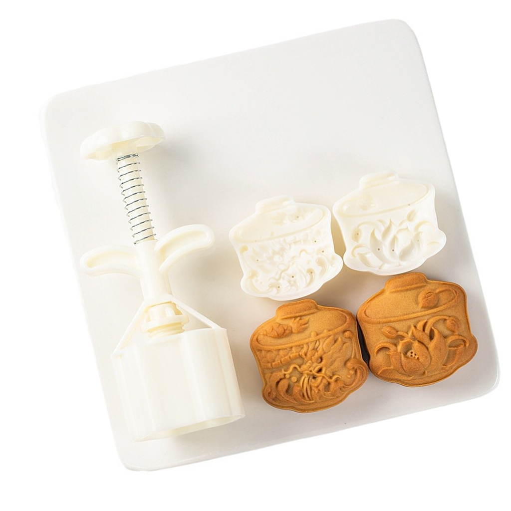 KUFptva Hand Pressed Mooncakes Mold Festival Dessert Molds Cookie Stamp ...