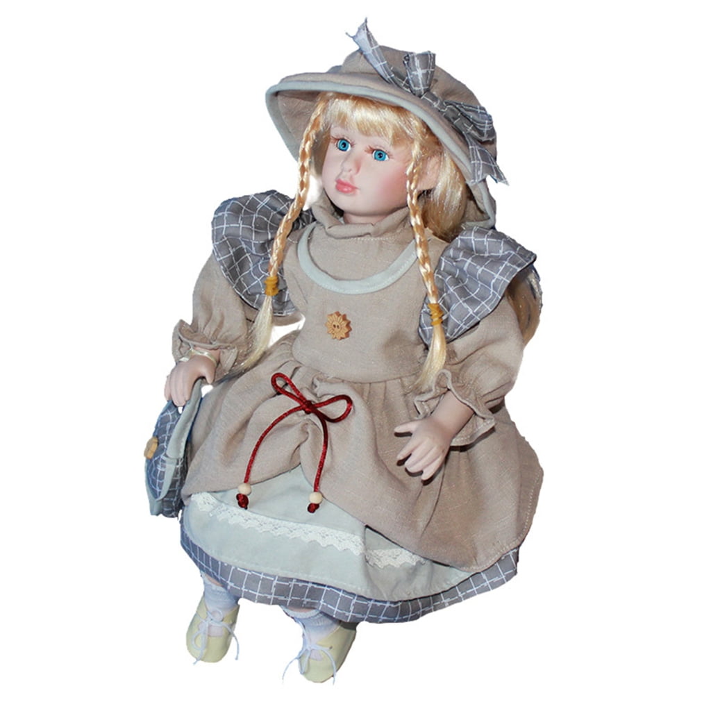 KUFptva Handcraft Rural Porcelain Doll with Vintage Dress for Home ...